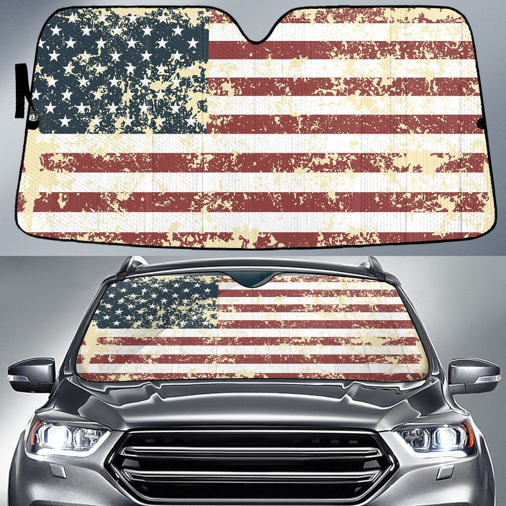 Flag Of The Usa In Retro Style Royalty Printed Car Sun Shade Cover Auto ...