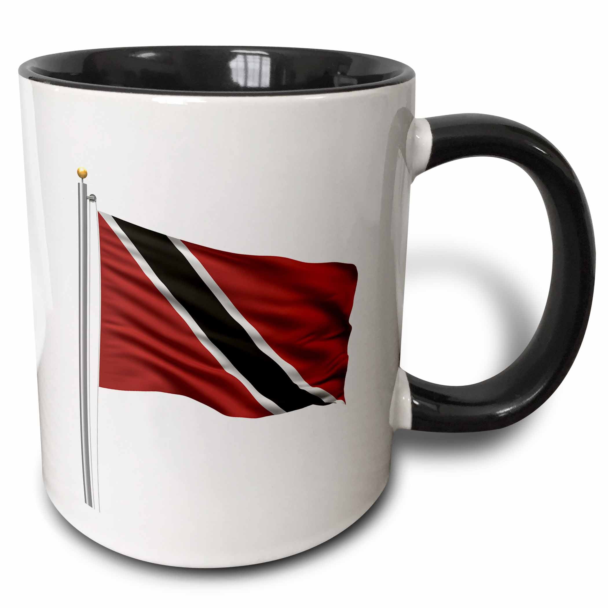 3drose, Flag of Trinidad and Tobago on a Flag Pole Over White, 11oz Two ...