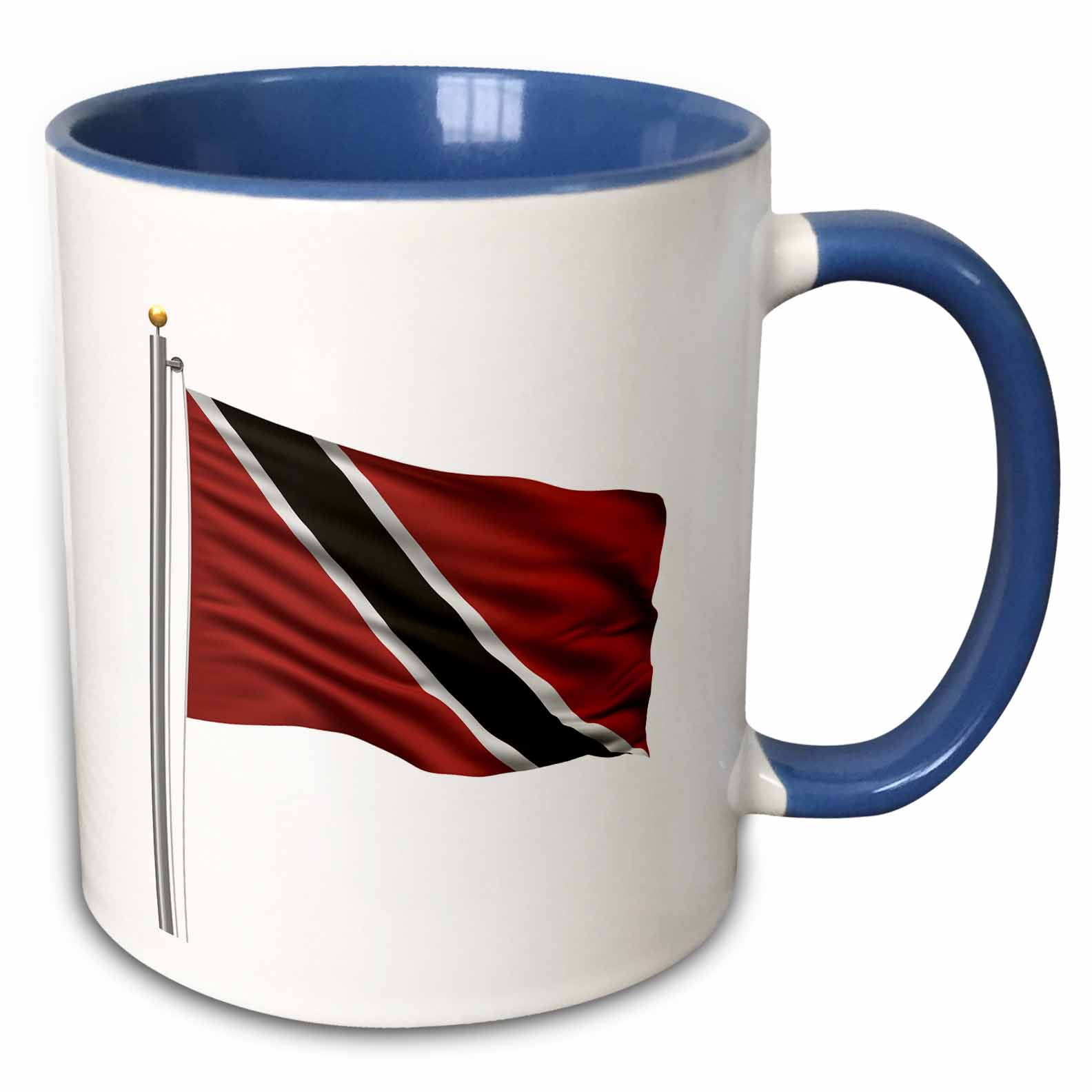 3drose, Flag of Trinidad and Tobago on a Flag Pole Over White, 11oz Two ...