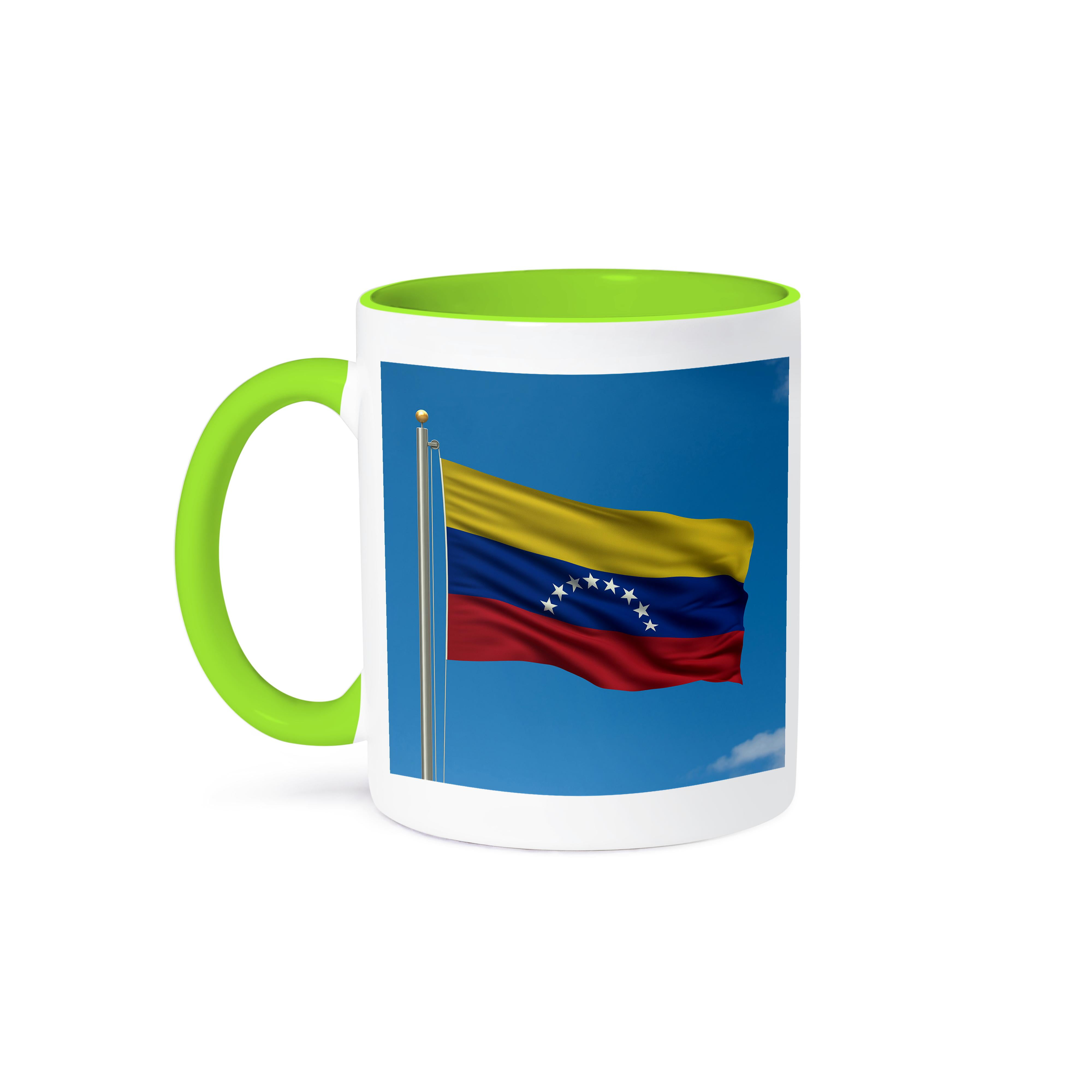 3dRose, Flag of Venezuela on a flag pole with blue sky Venezuelan, 11oz ...