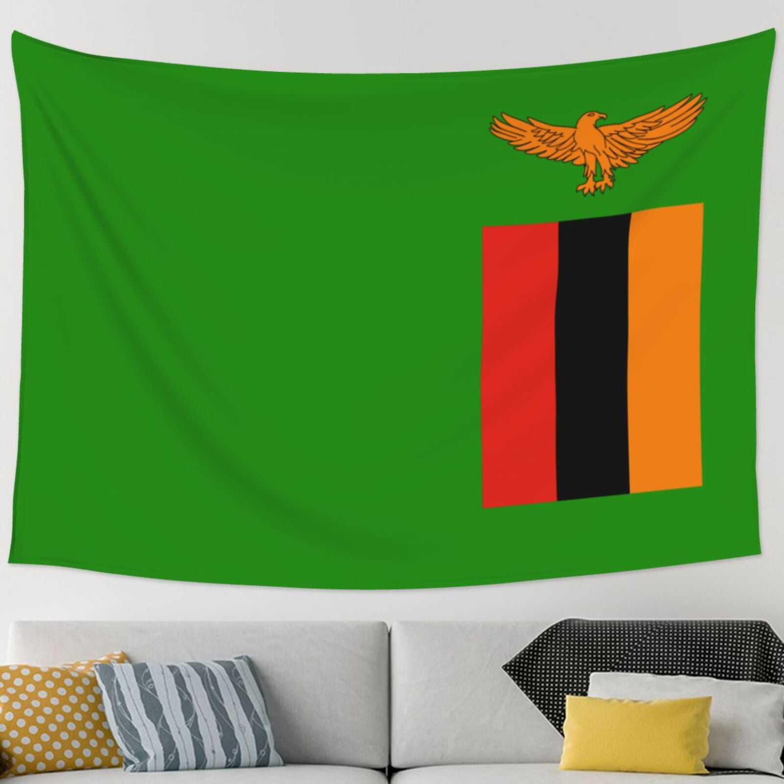 Flag Of Zambia Tapestry Bedroom Living Room Tapestry Room Decorative ...
