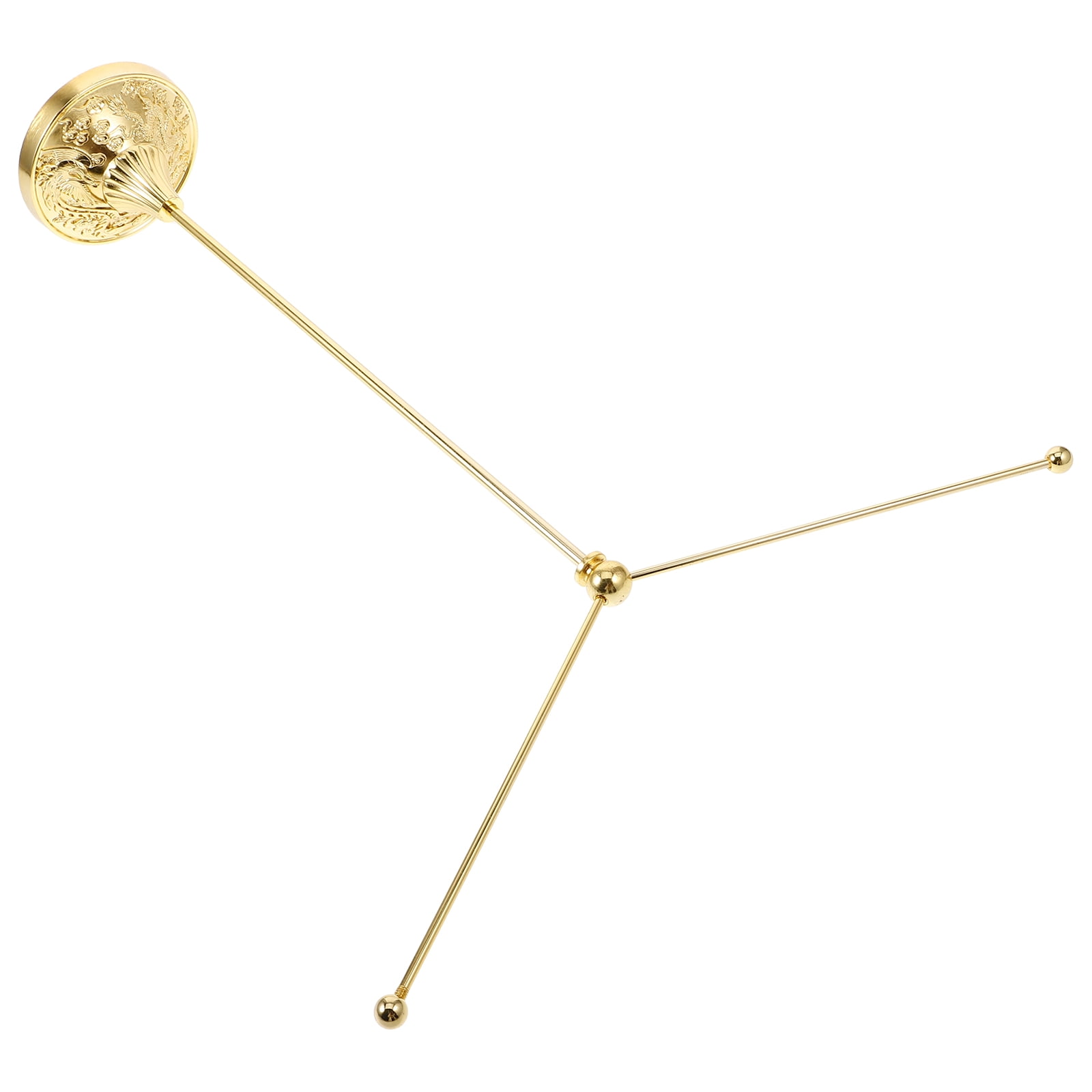OFFIGAM Golden Metal Desk Flag Holder with Y Shaped Base for Home ...