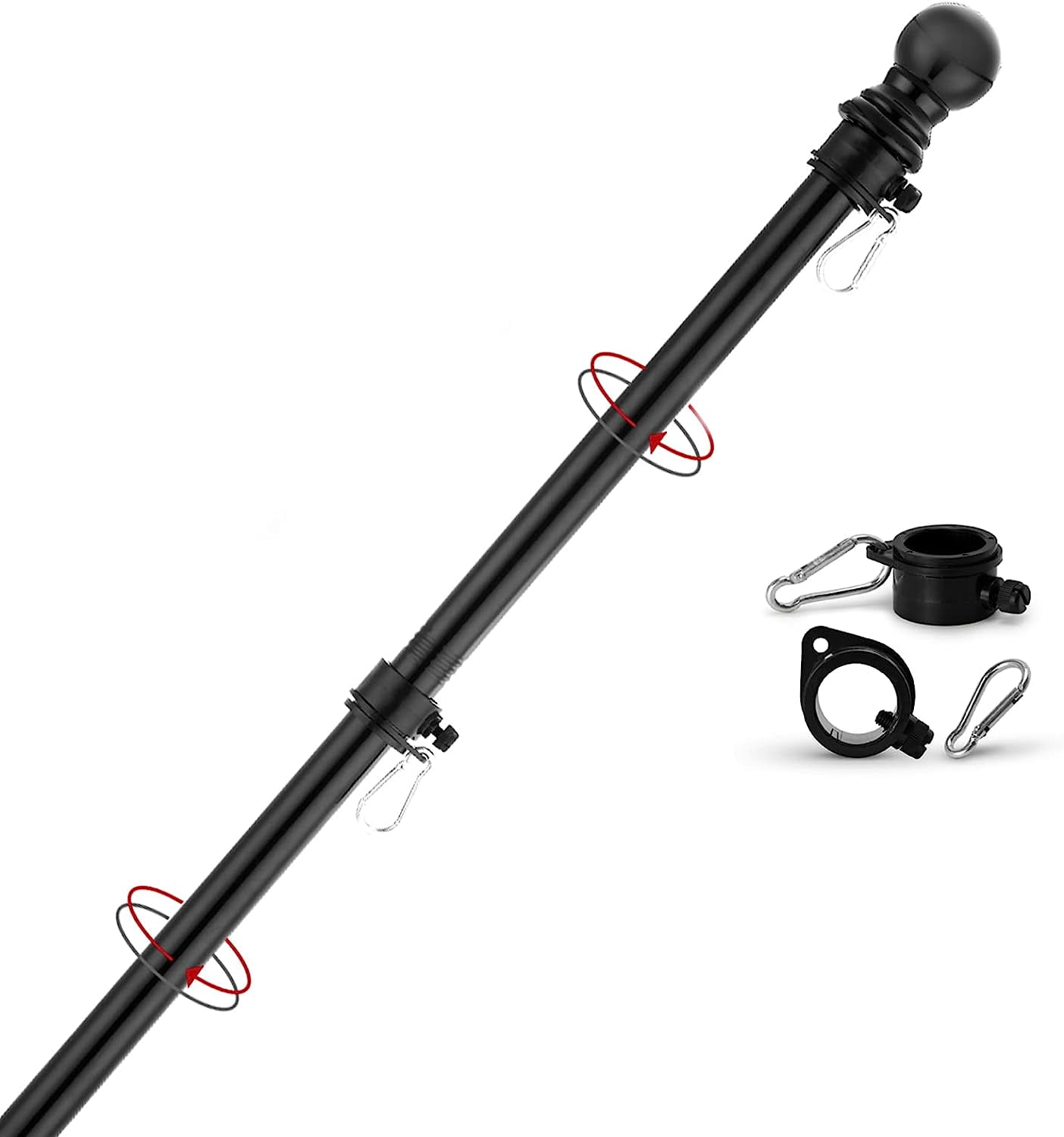 Flag Pole,6FT Flag Pole Kit(2 Packs) for 3' x 5'American Flag, Flag ...