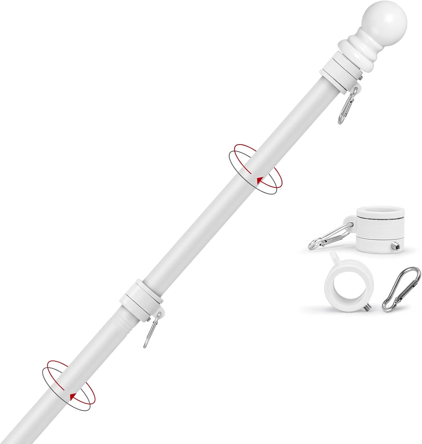 Flag Pole,6FT Flag Pole Kit(2 Packs) for 3' x 5'American Flag, Flag ...