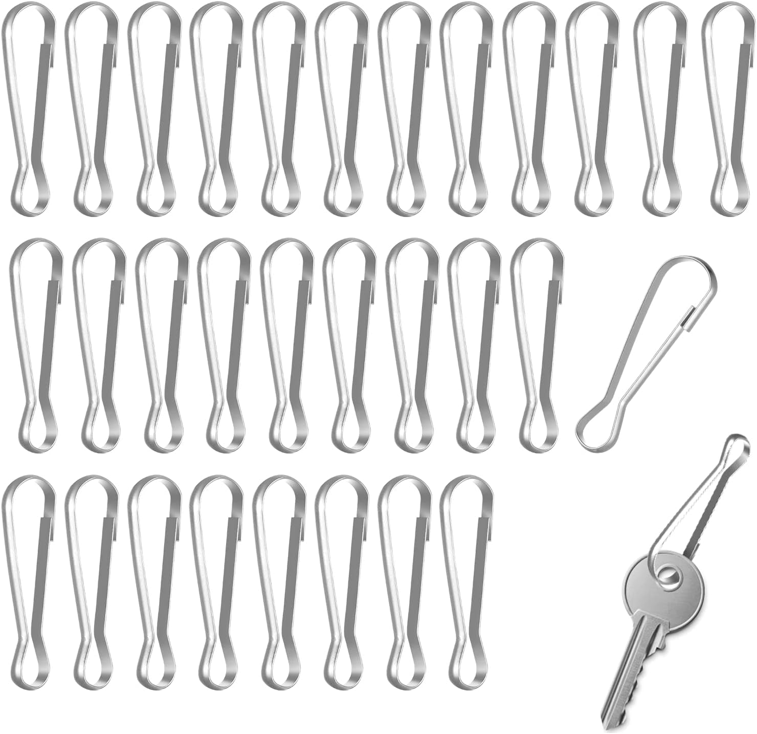 Flag Pole Clip, 30pcs Stainless Spring Clips Hooks for Grommeted Flag ...