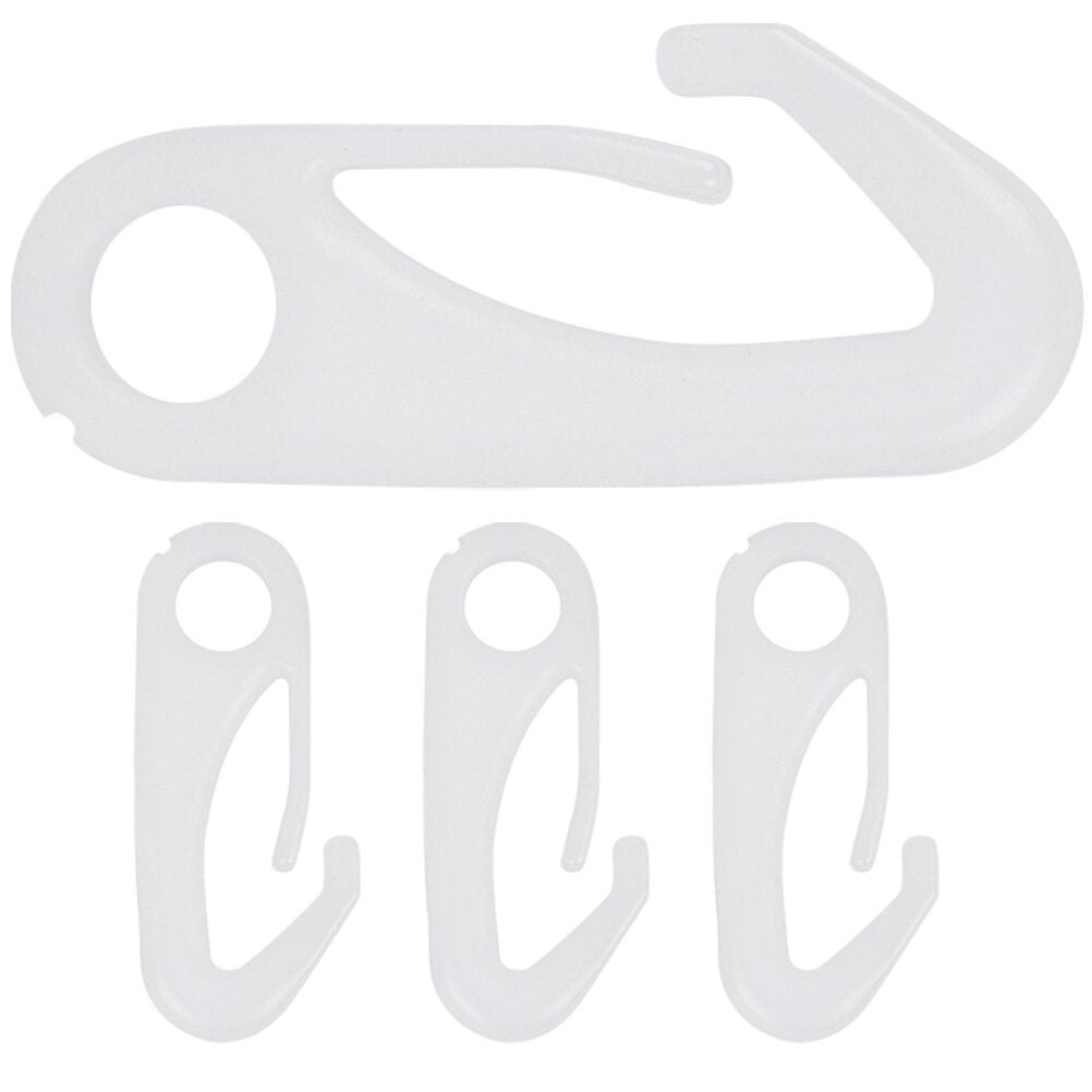 Flag Pole Fixing Buckles Plastic Heavy Duty Hooks Clips Flap Component 4 Pcs White