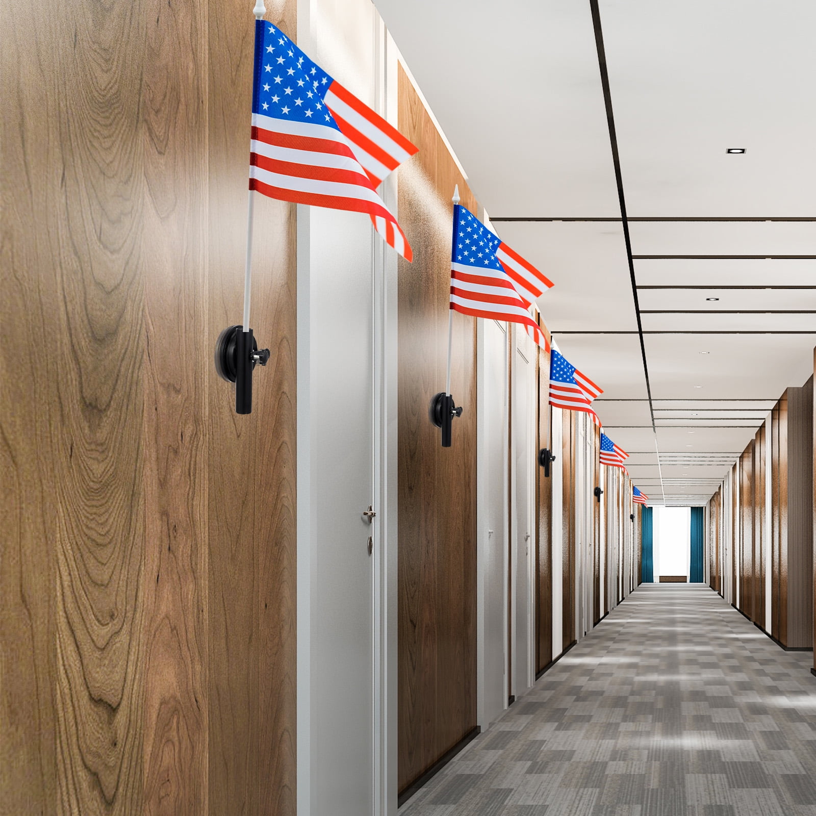 UNOMOR Flag Pole Bracket Holder Black 1Pack 6.3X4.7X3.9In For Yard ...