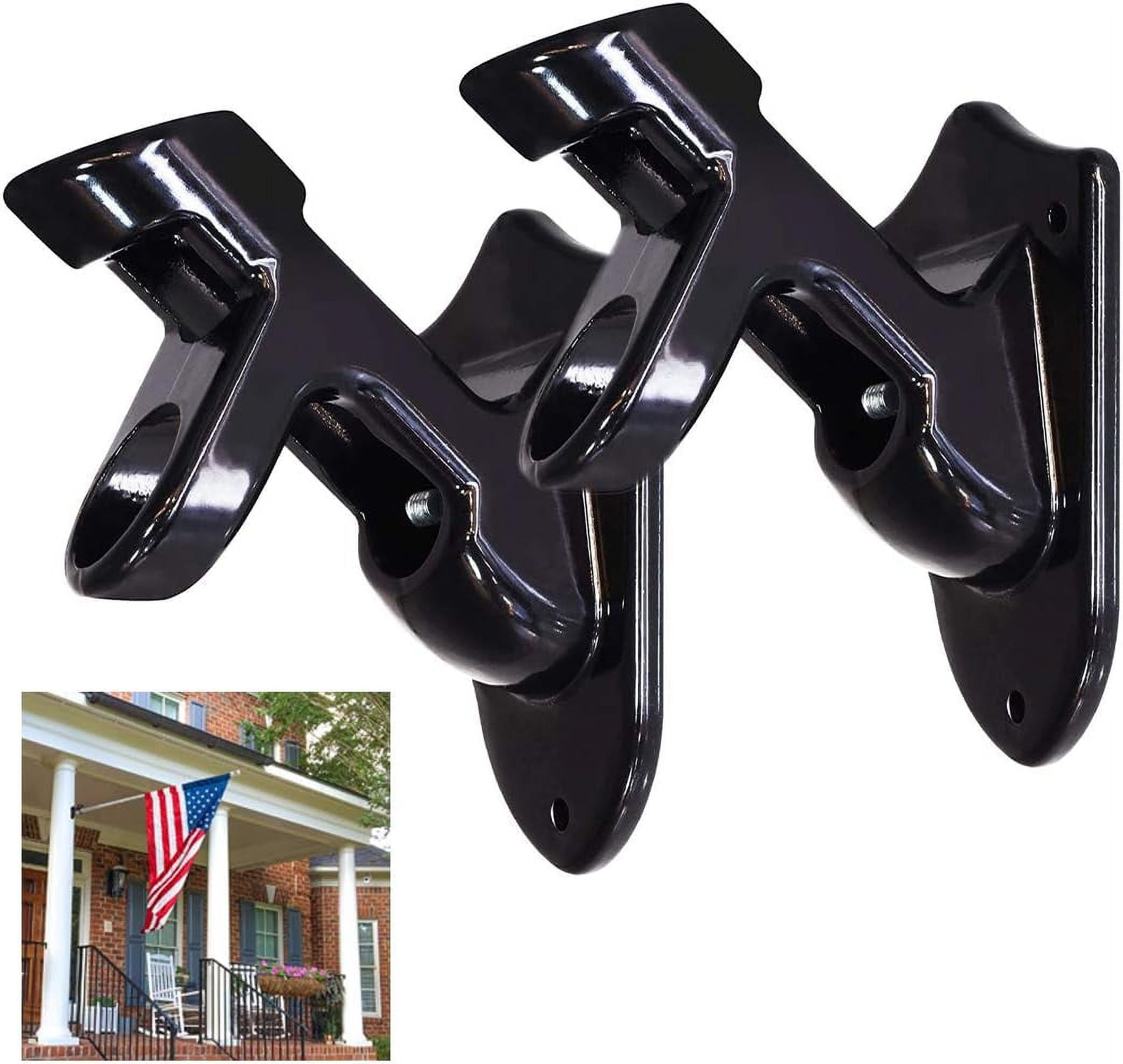 Flag Pole Holder Bracket,2Pcs Aluminum Alloy Wall Mounted Flag Pole ...
