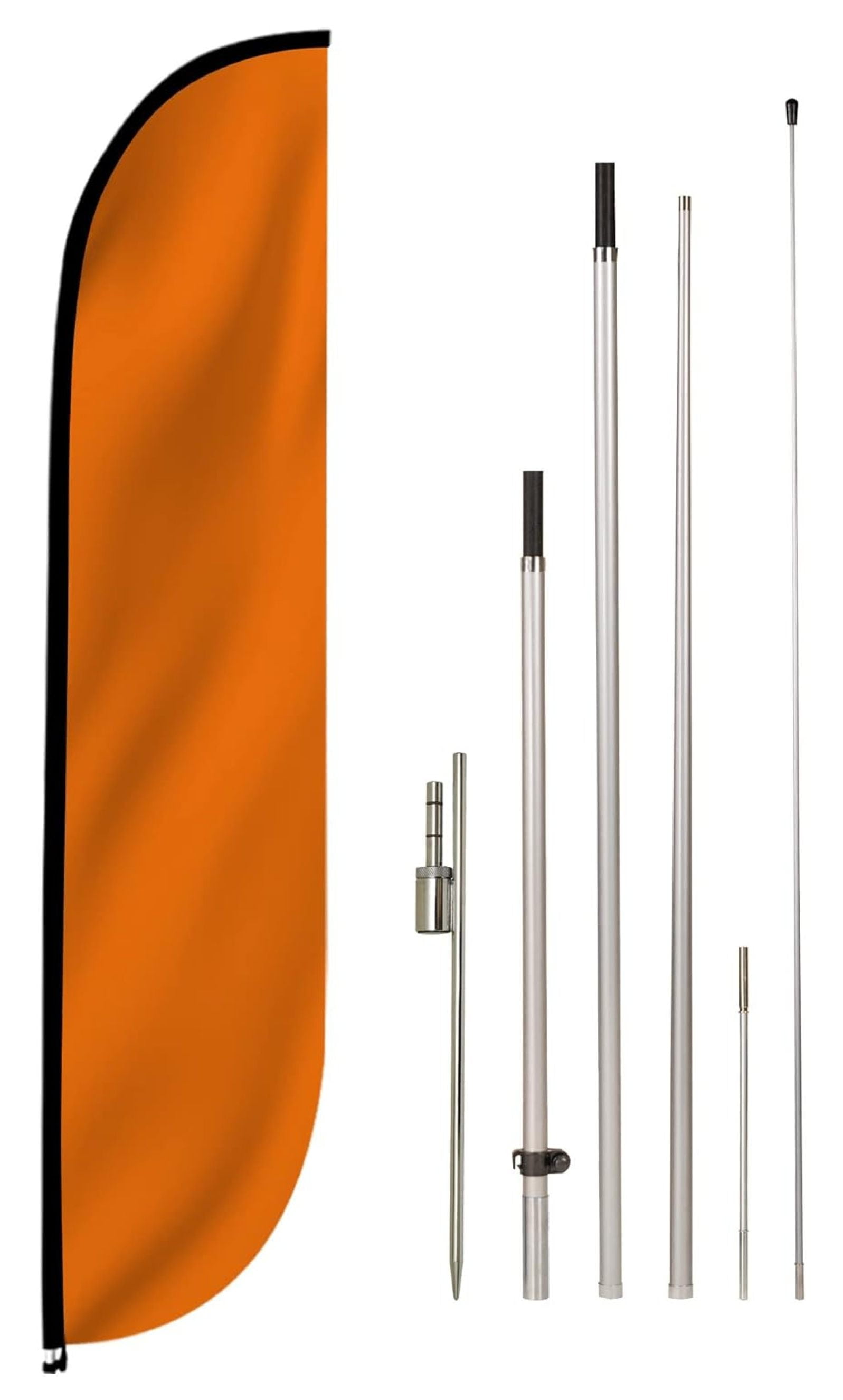 Flag Pole Kit - 12 Feet Tall Advertising Flag Banner with Fiberglass ...