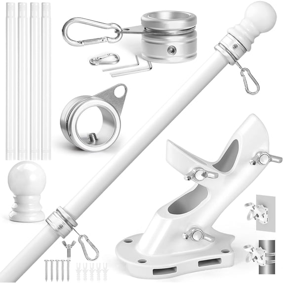 Flag Pole Kit- Stainless Steel Flag Poles with1 Inch Metal 360 ...