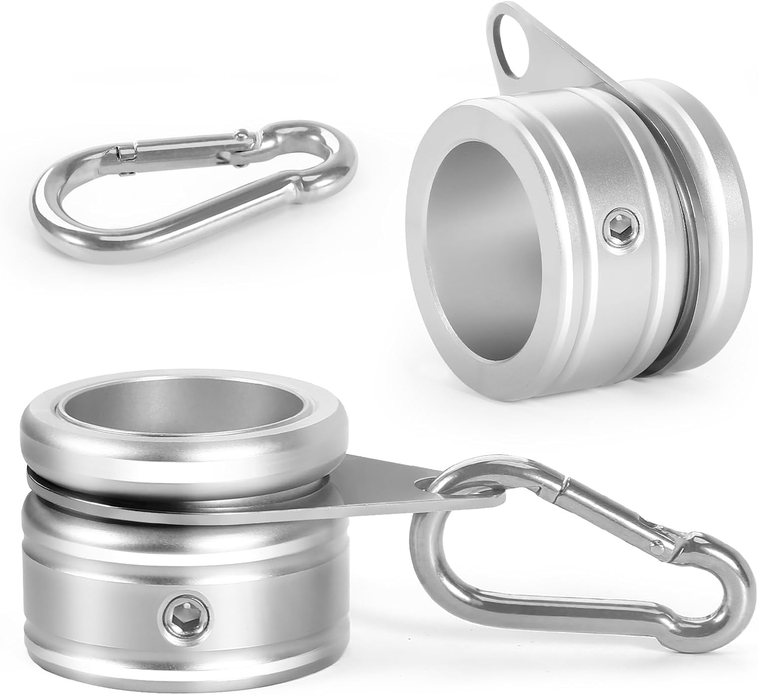 Flag Pole Rings, Aluminum Alloy Flag Pole Clips Swivels 360° Rotating ...