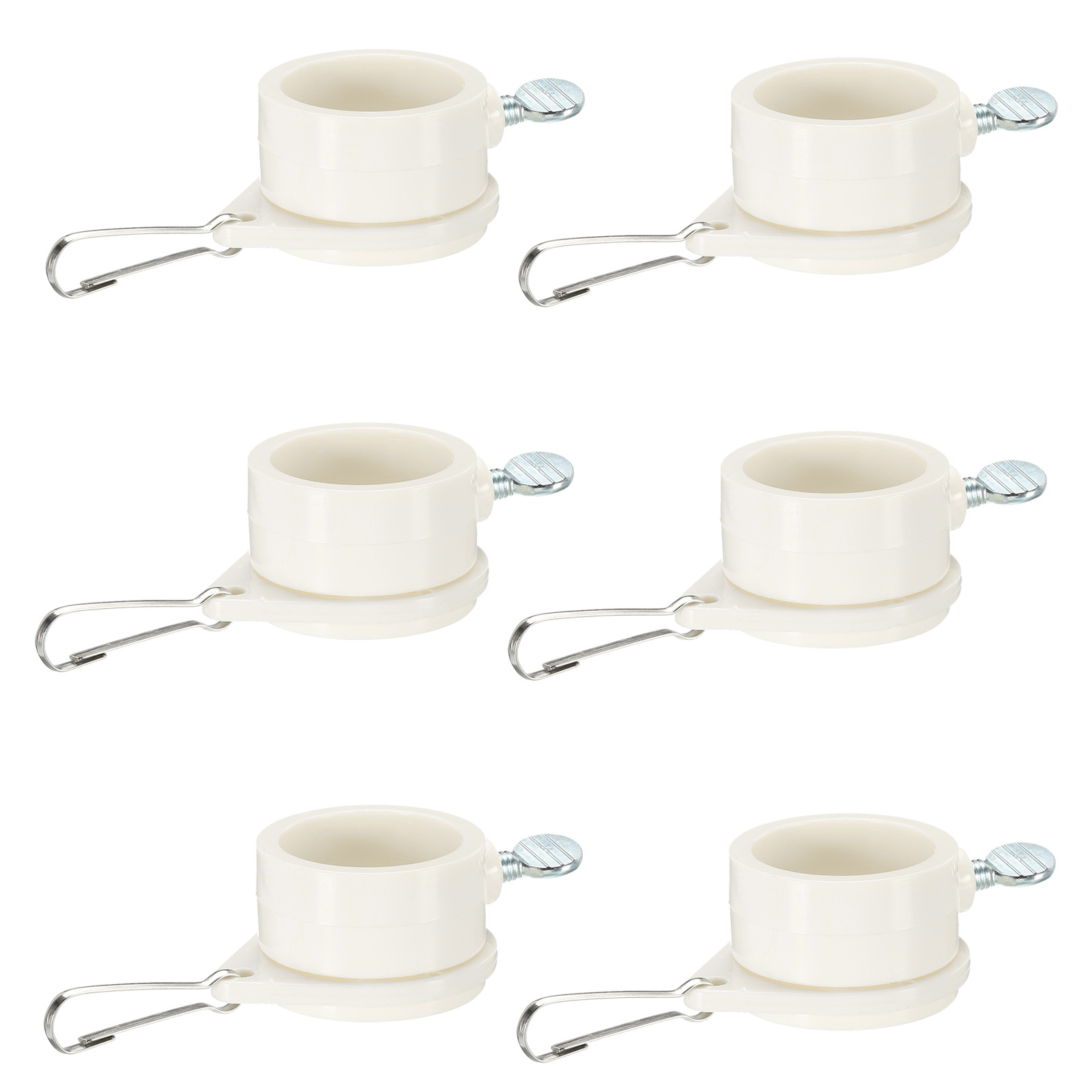 Flag Pole Rings Mounting Clips Rotating Fasteners 32mm x 27mm White ...
