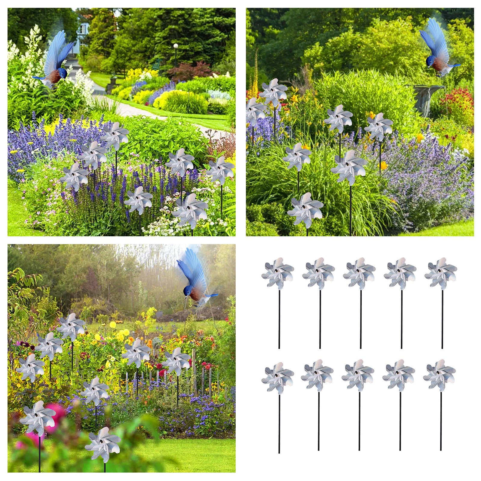 Flag Pole Stand Holder 7 Leaf Windwheel Drive Bird Windmill Orchard ...
