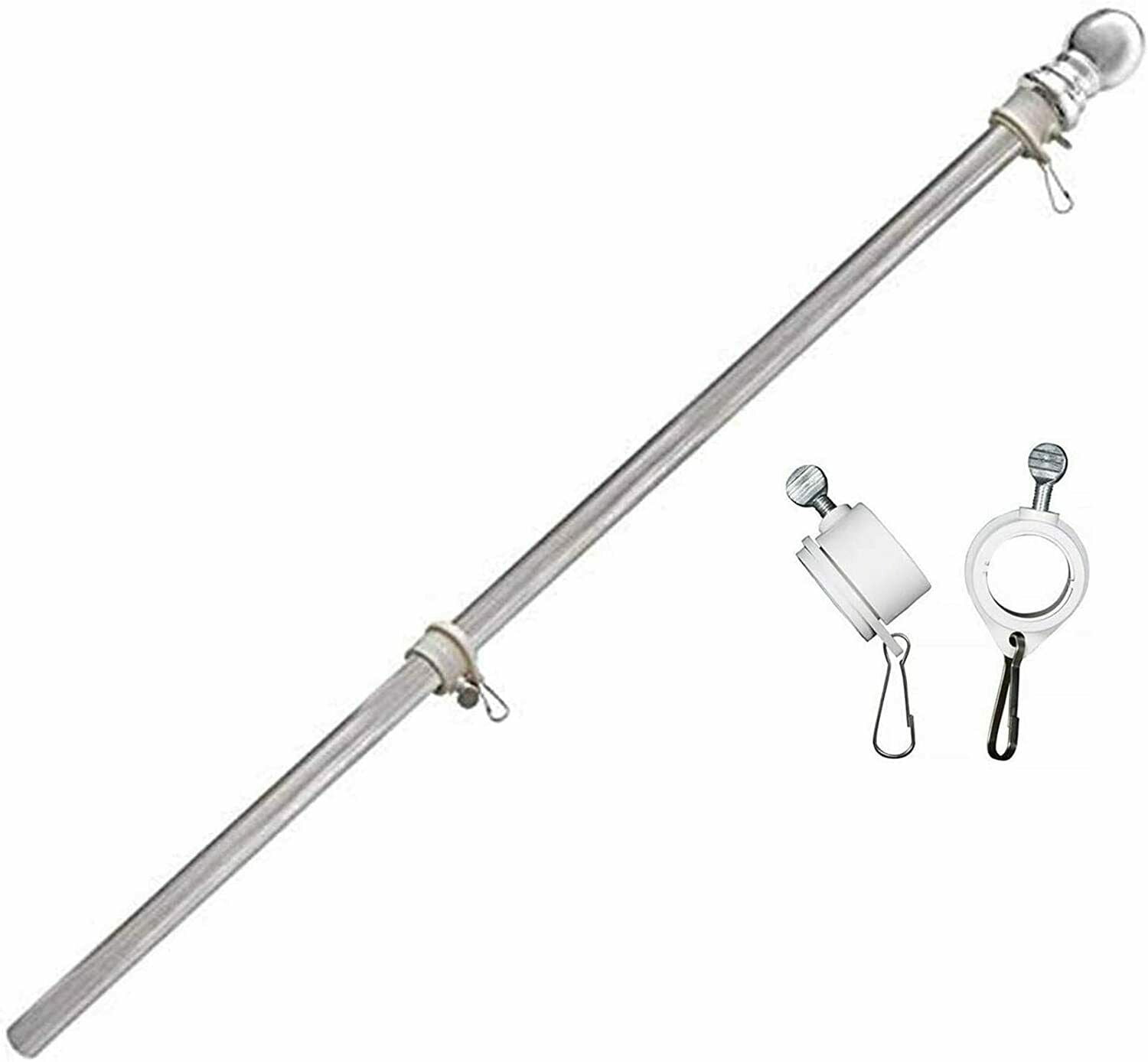 6 Ft Wall Mount Flag Pole Kit for US Flag - Stainless Steel (No Bracket ...