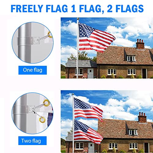 Flag Pole for Outside In Ground, 20 FT Heavy Duty Flagpole Kit for Yard ...