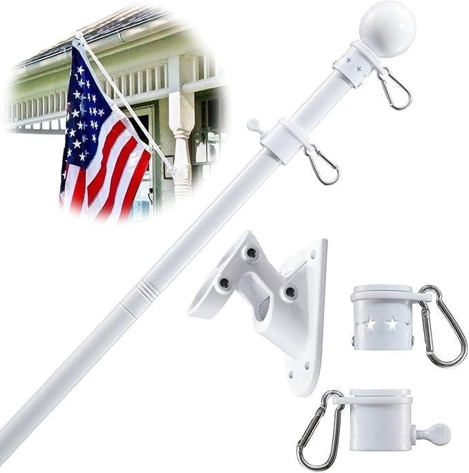 AEASKIEY Heavy Duty Flagpole for House, 5ft Stainless Steel Tangle Free ...