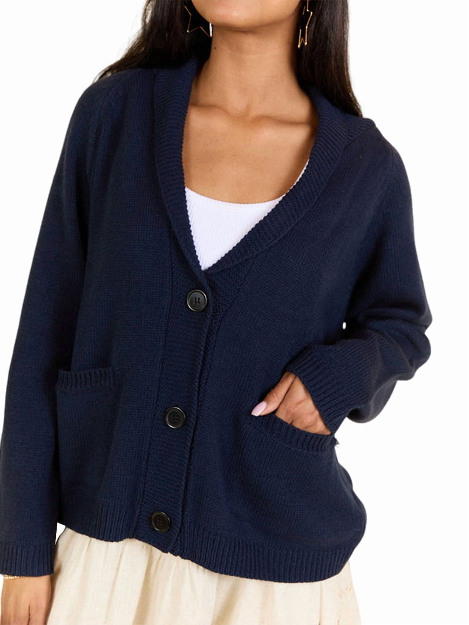 Flag Print Cardigan Casual Loose Long Sleeve V-Neck European and ...
