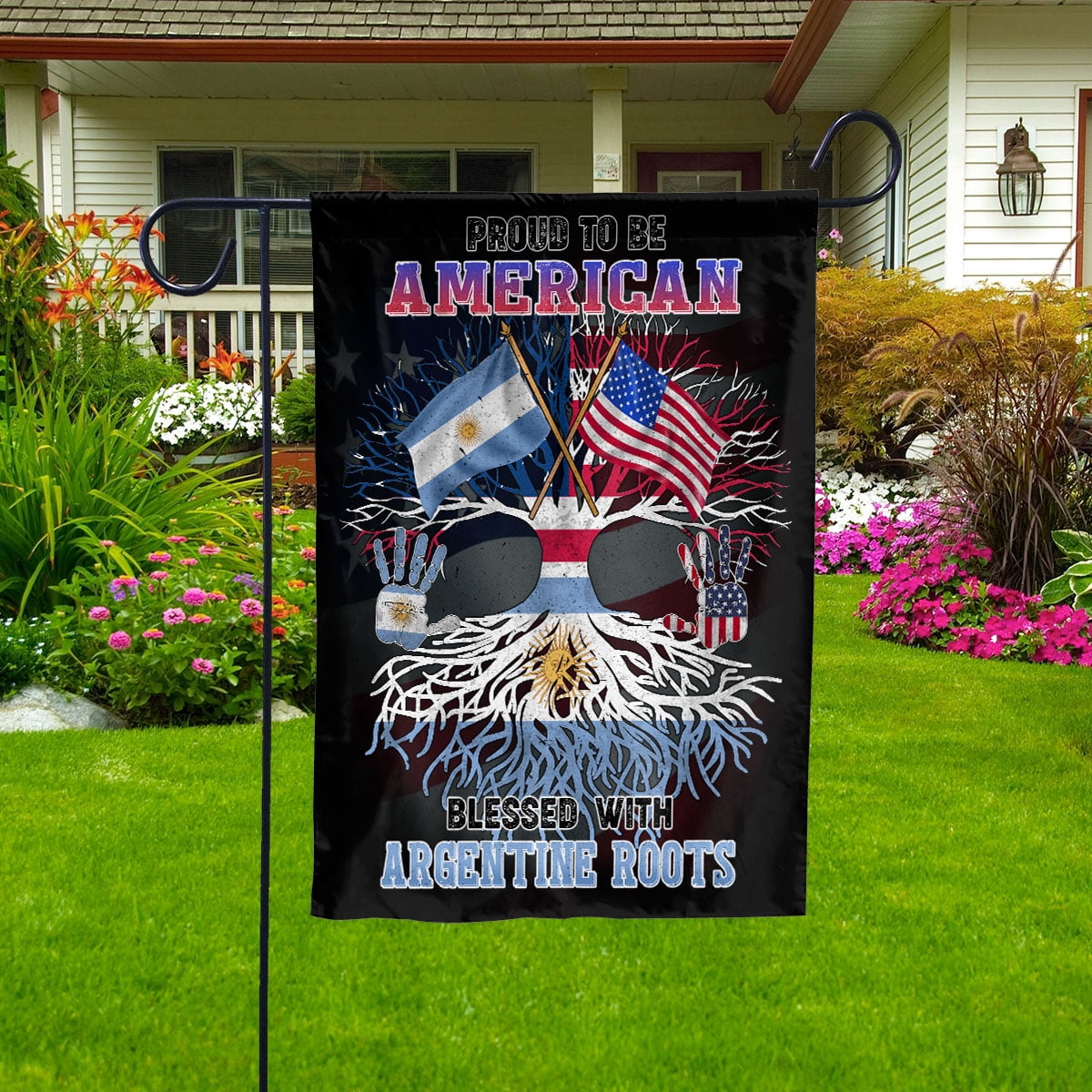 Flag Proud American Argentine Root U.S Argentina Friendship Garden Flag ...