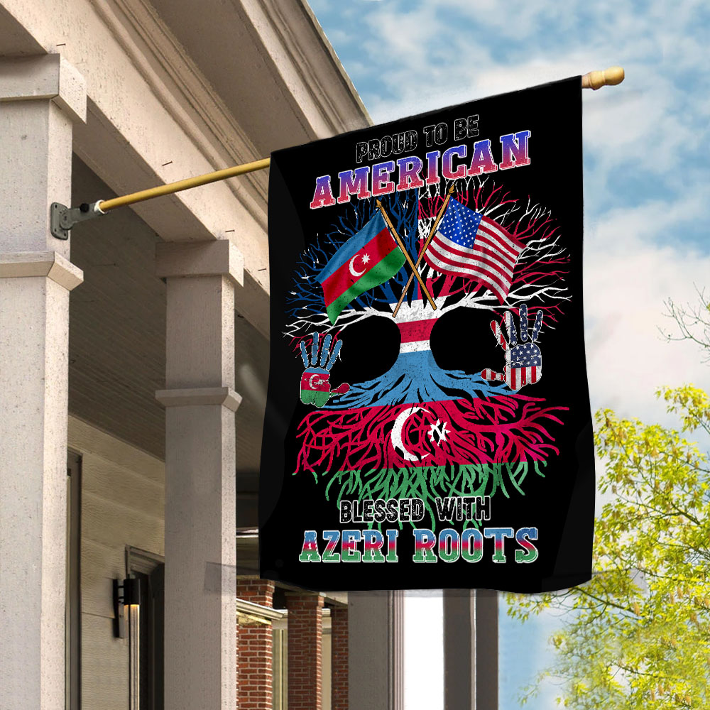 Flag Proud American Azeri Root U.S Azerbaijan Friendship House Flag (29 ...