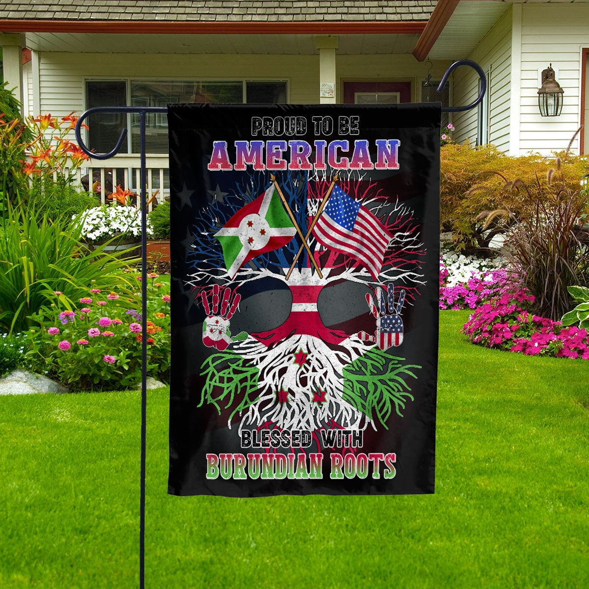 Flag Proud American Burundian Root U.S Burundi Friendship Garden Flag (11.5x17.5) Double Sided ...