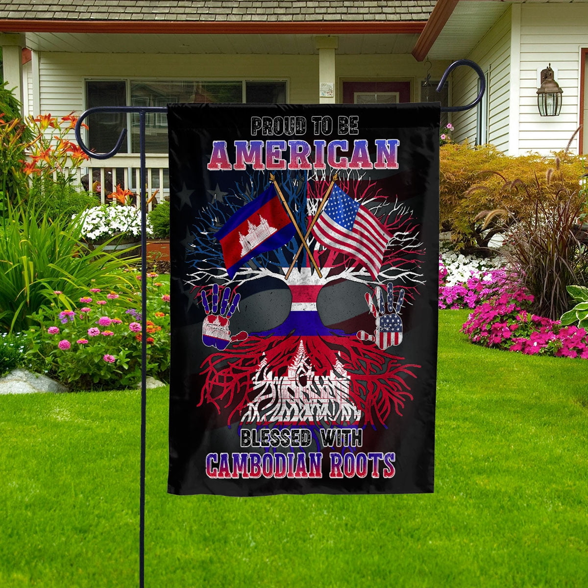 Flag Proud American Cambodian Root U.S Cambodia Friendship Garden Flag ...