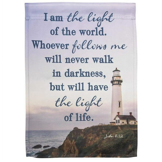 Flag Prt Lighthouse John 8:12 Poly Garden - Walmart.com