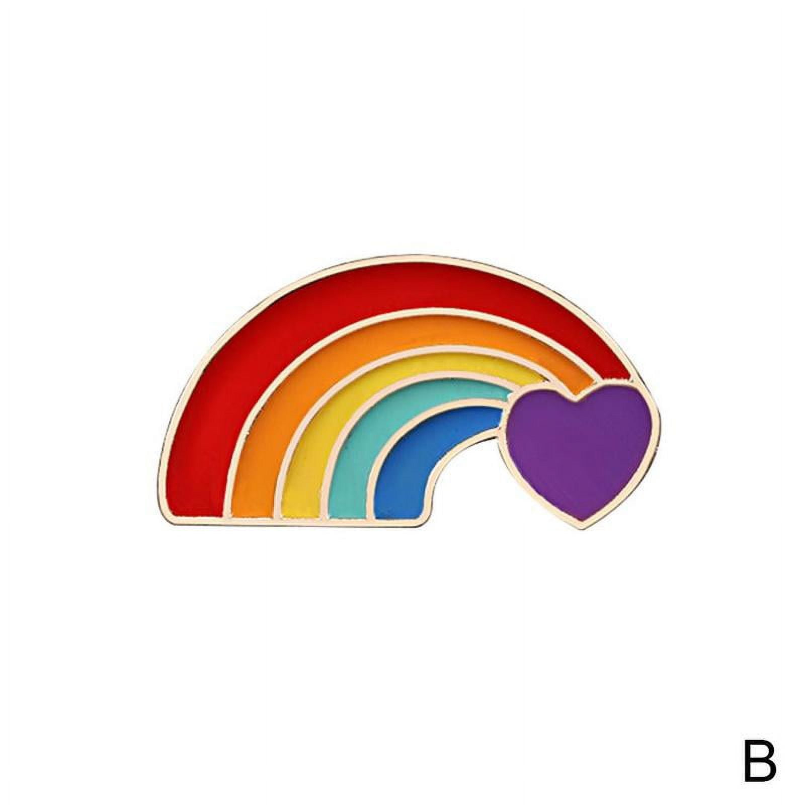 "Flag Rainbow Heart Brooch Peace And Love Enamel Pins Clothes Bag Lapel ...