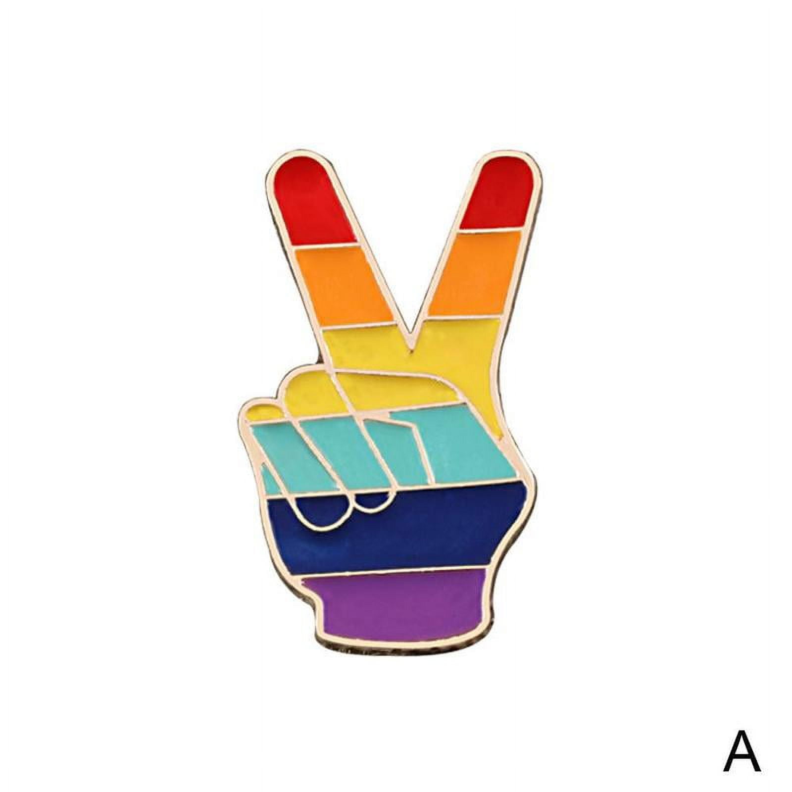 "Flag Rainbow Heart Brooch Peace And Love Enamel Pins Clothes Bag Lapel ...