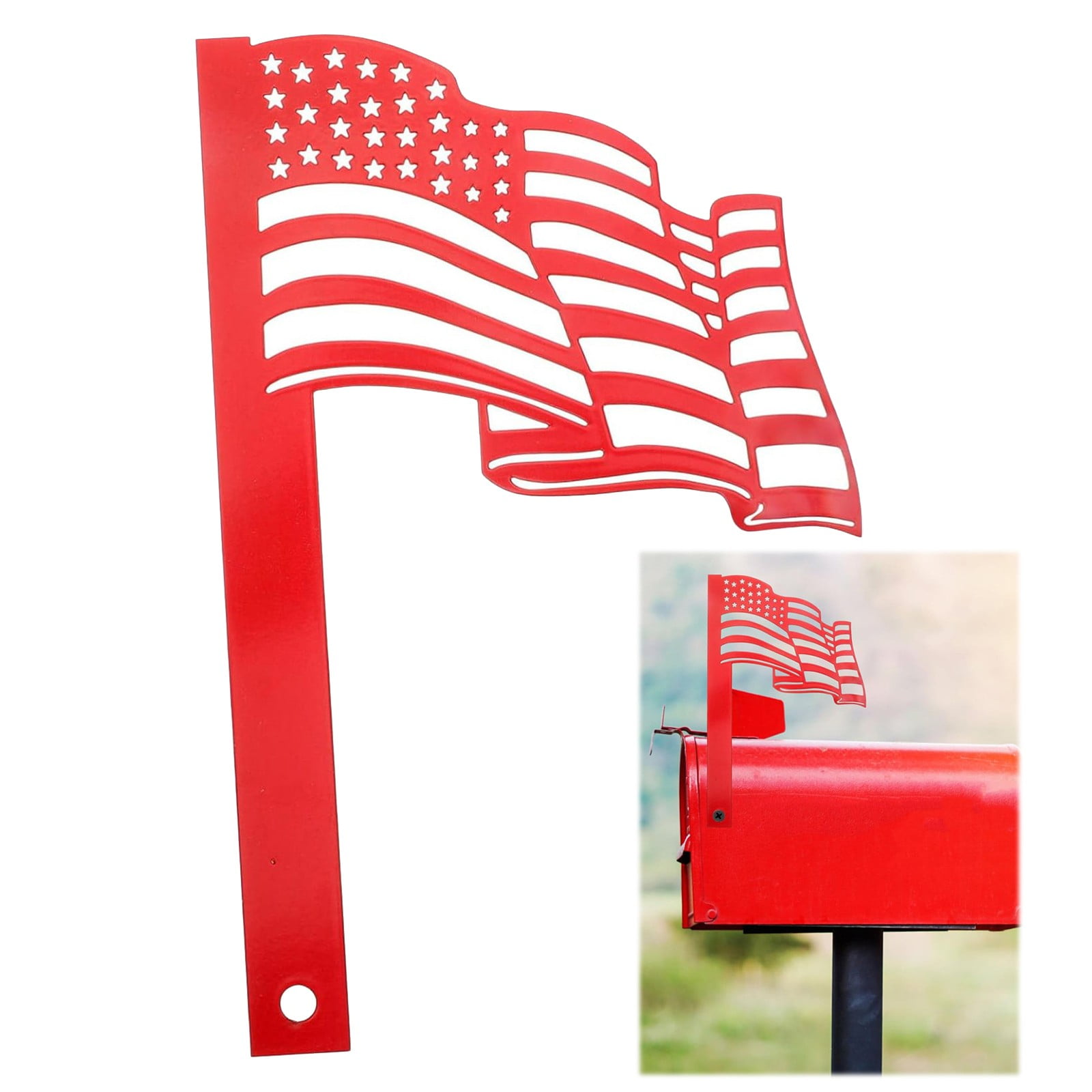 Flag Shape Mailbox Stake Decoration, Stylish Metal Mailbox Flag for ...