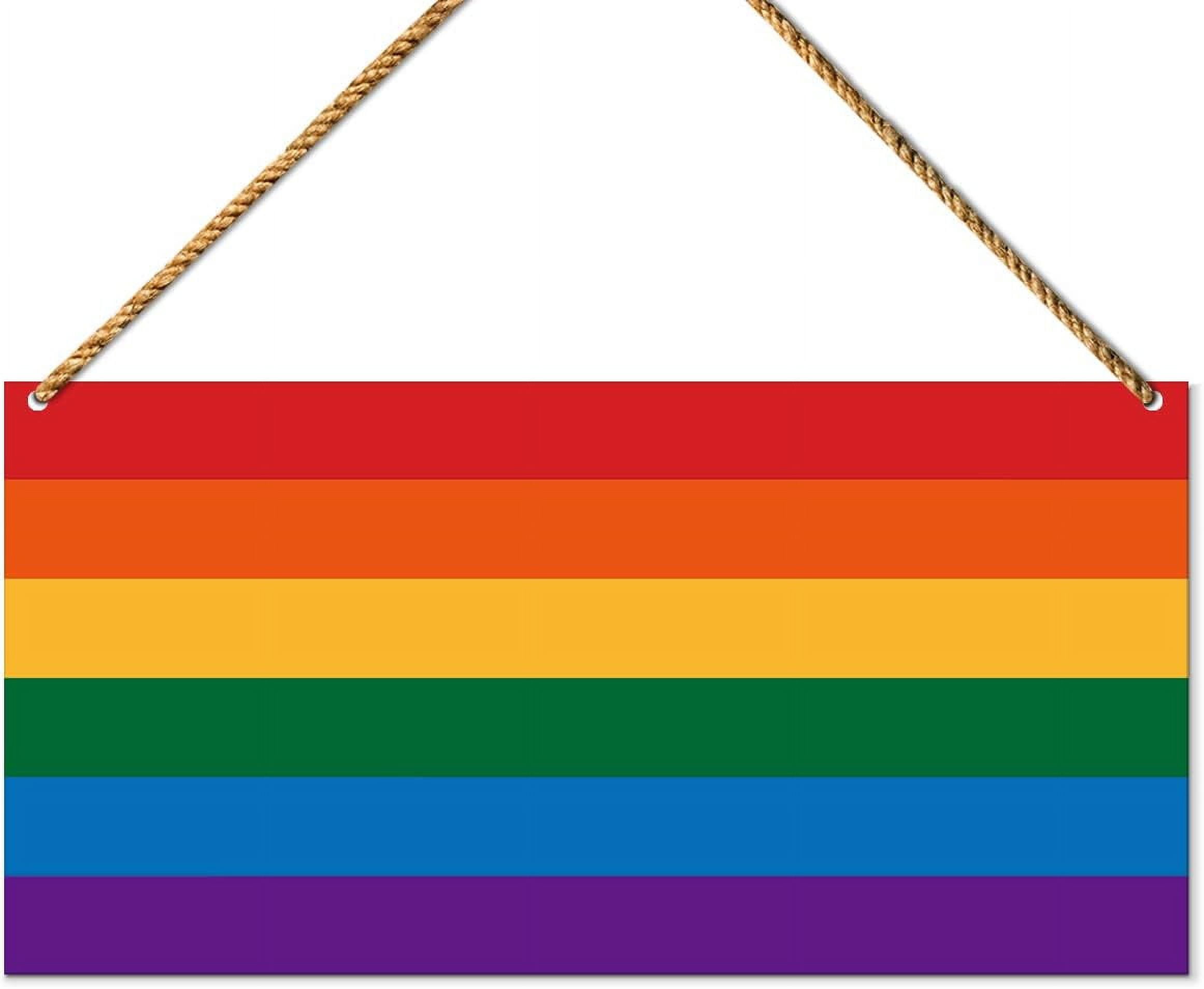 Flag Sign Decor, Hanging Wood Sign Home Decorative,Lesbian Gay Pride ...