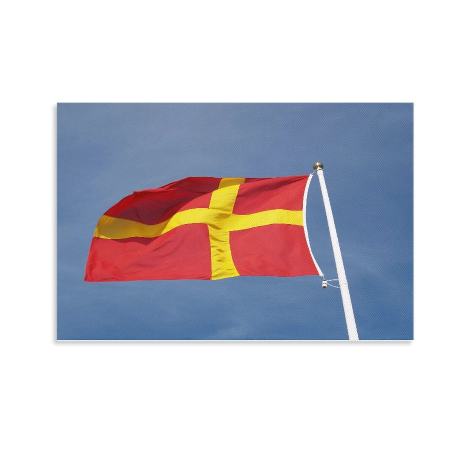 Flag Of The Skåne Region In Southern Sweden Canvas Art Poster And Wall ...