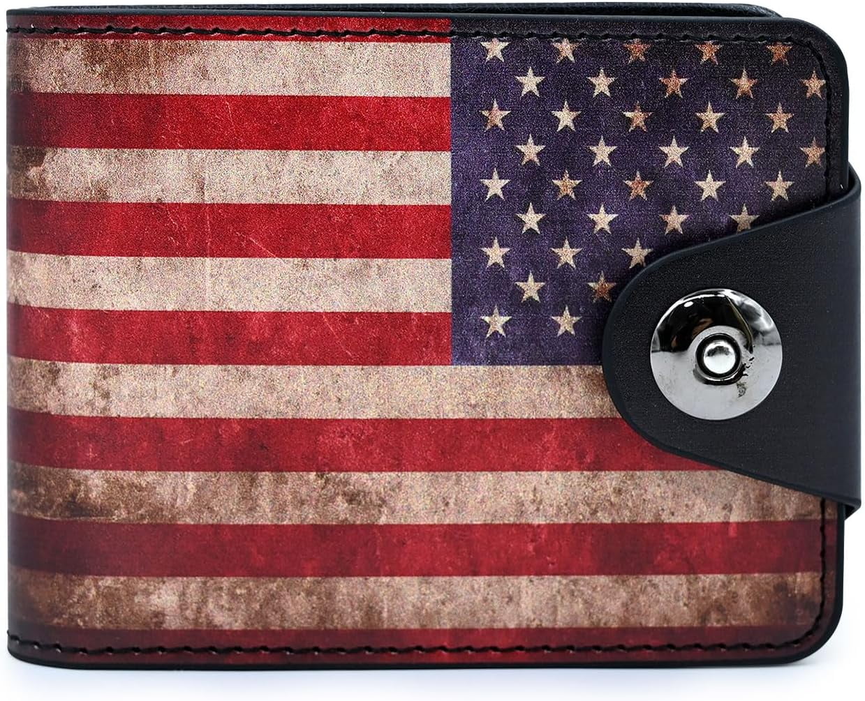 Flag Small Wallet Leather Slim Bifold Credit Wallets RFID Blocking Card ...