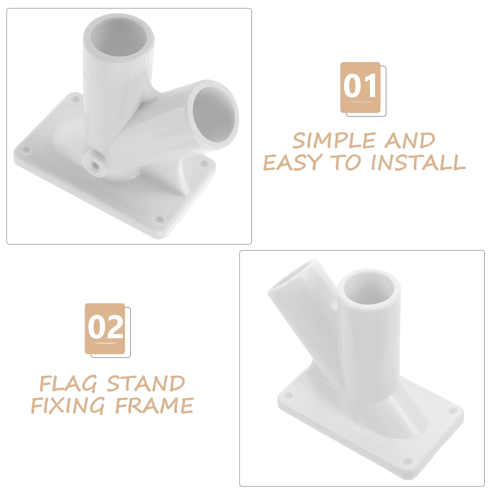 2 Pack Thickened Flag Pole Holder Bracket for Outdoor Garden, Wall ...