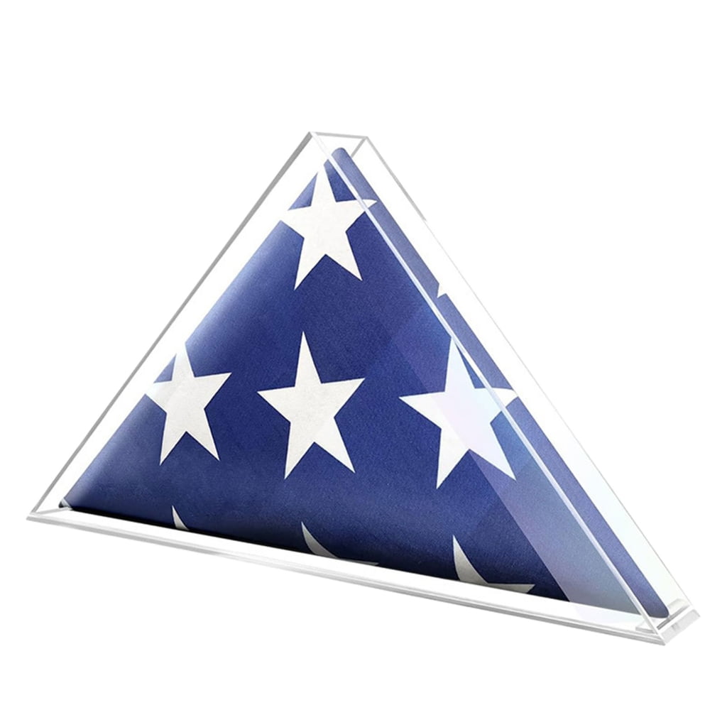 Flag Storage Box with Protective Cover Transparent Flag Holder Triangle ...