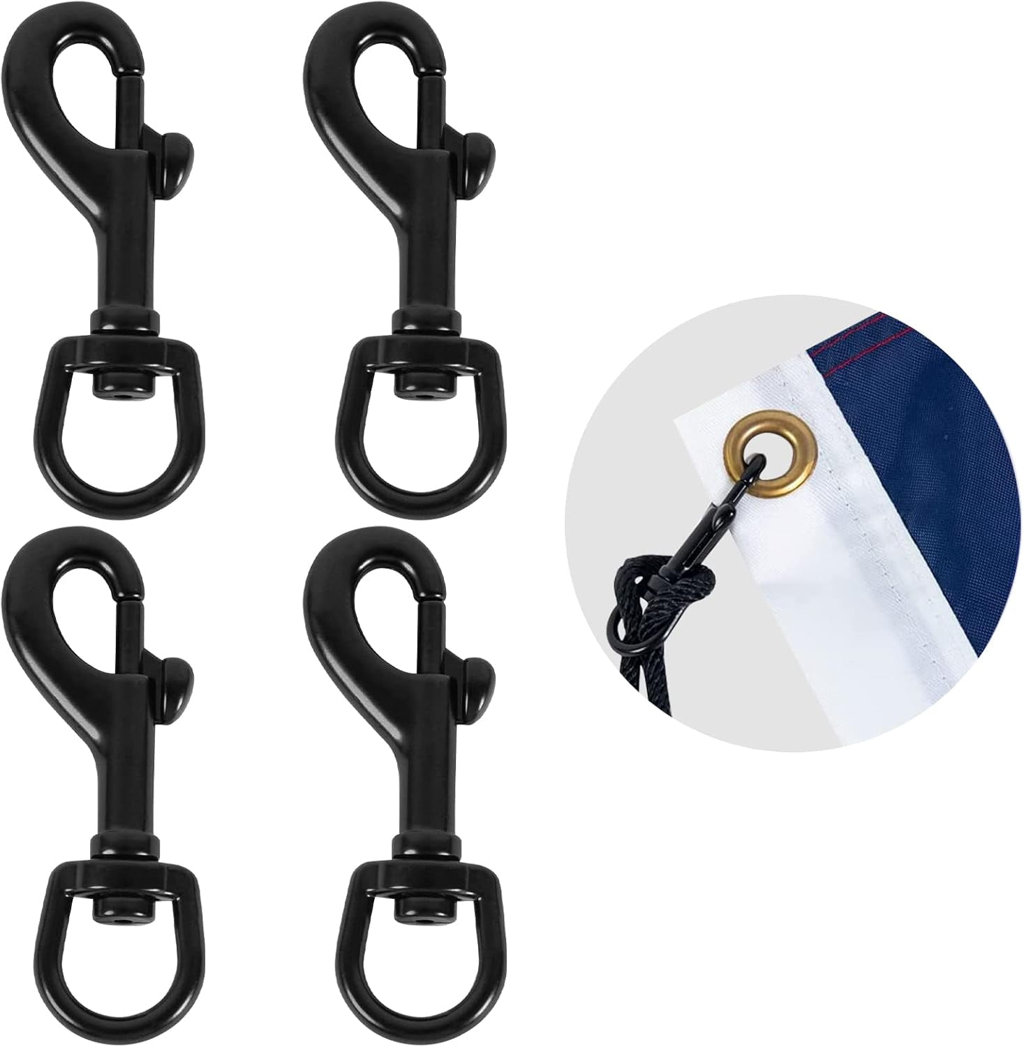 Flag Swivel Snap Clips - Heavy Duty Metal Flag Snaps Hooks with Swivel ...