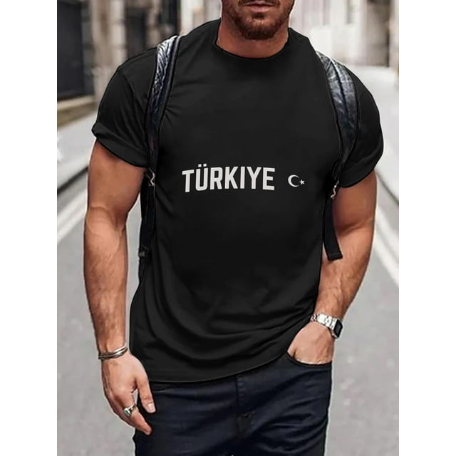 Flag T Rkiye Spring And Summer Men's Short-sleeved T-shirts Printed Tops Summer T-shirts Tee For ...