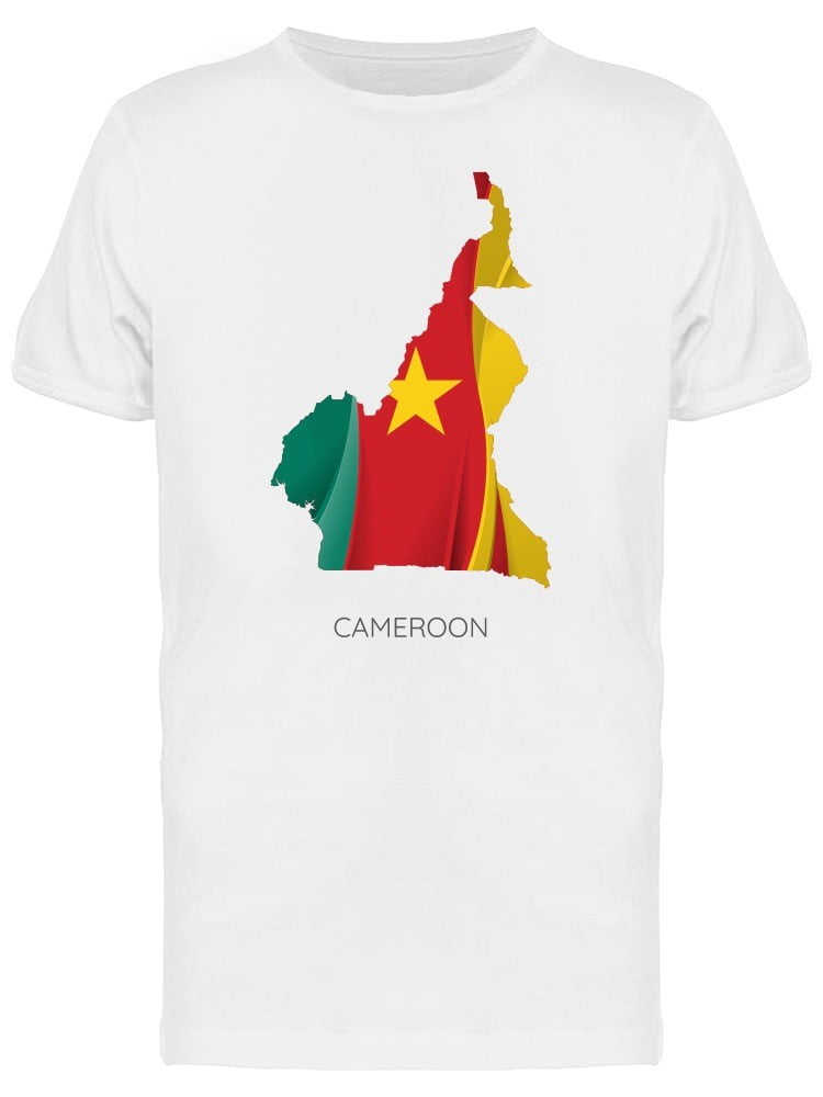 Flag Texture Cameroon Map Tee Men's -Image by Shutterstock - Walmart.com