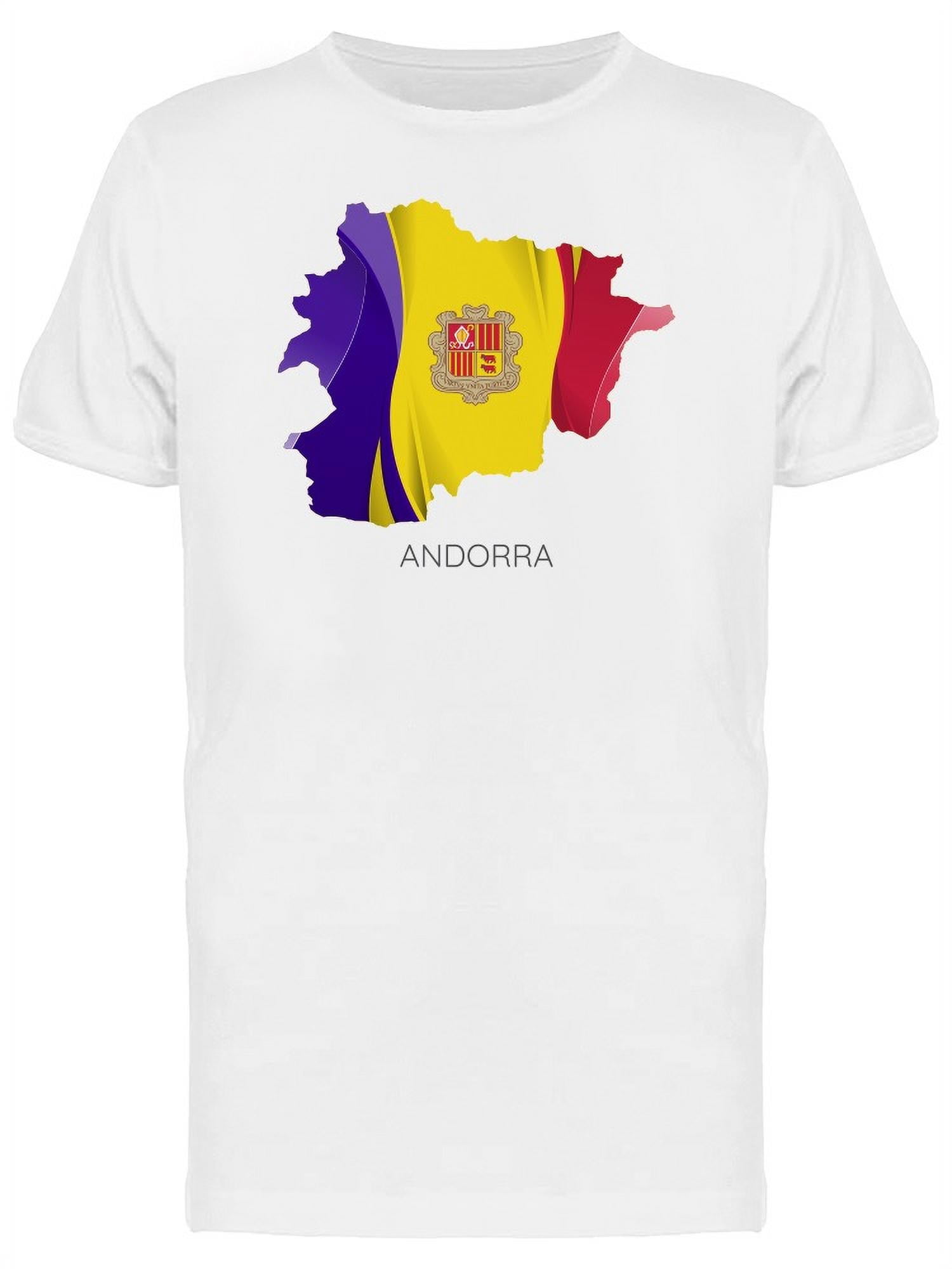 Flag Texture Map Of Andorra T-Shirt Men -Image by Shutterstock, Male ...