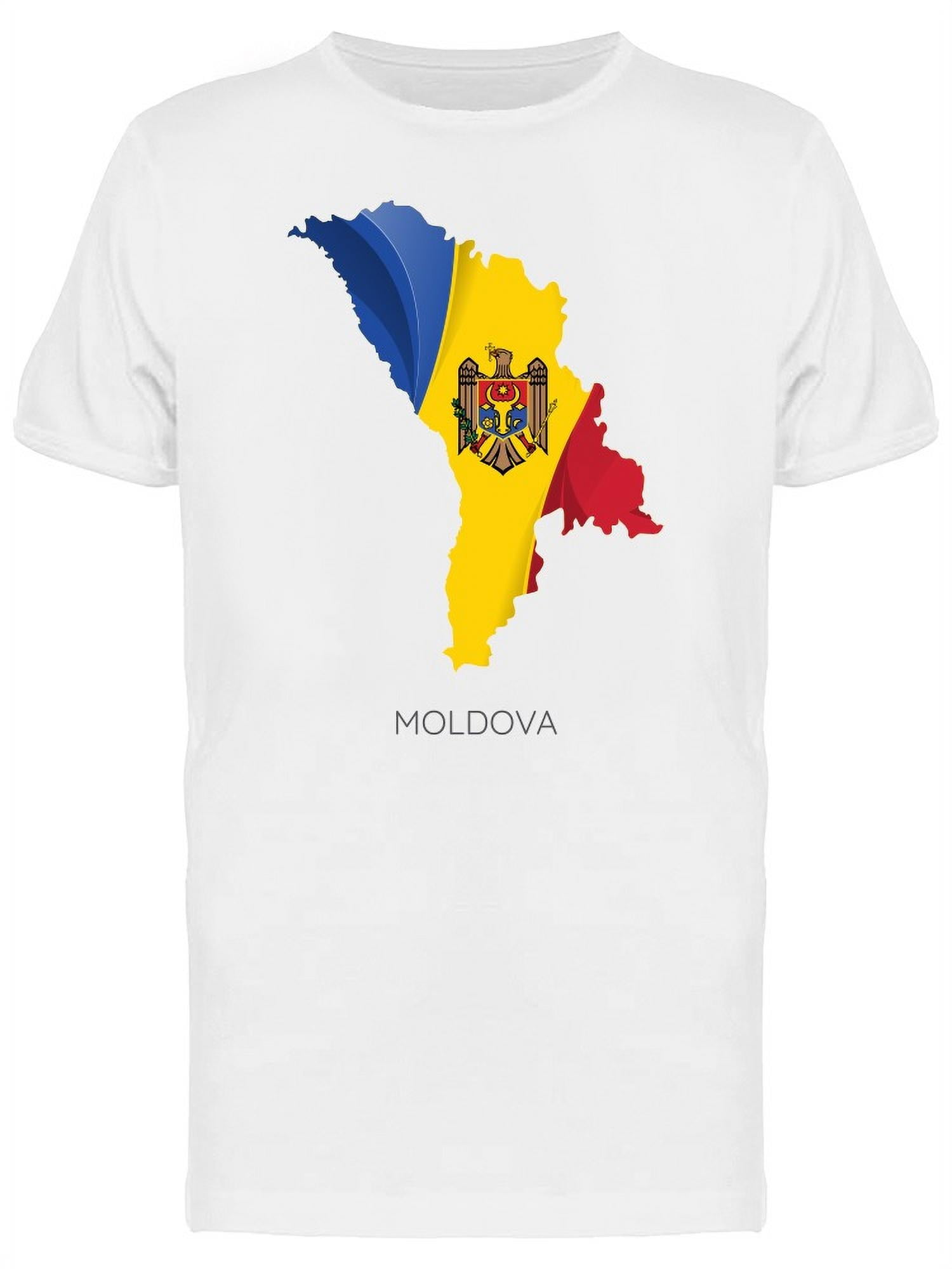 Flag Texture Map Of Moldova T-Shirt Men -Image by Shutterstock, Male ...