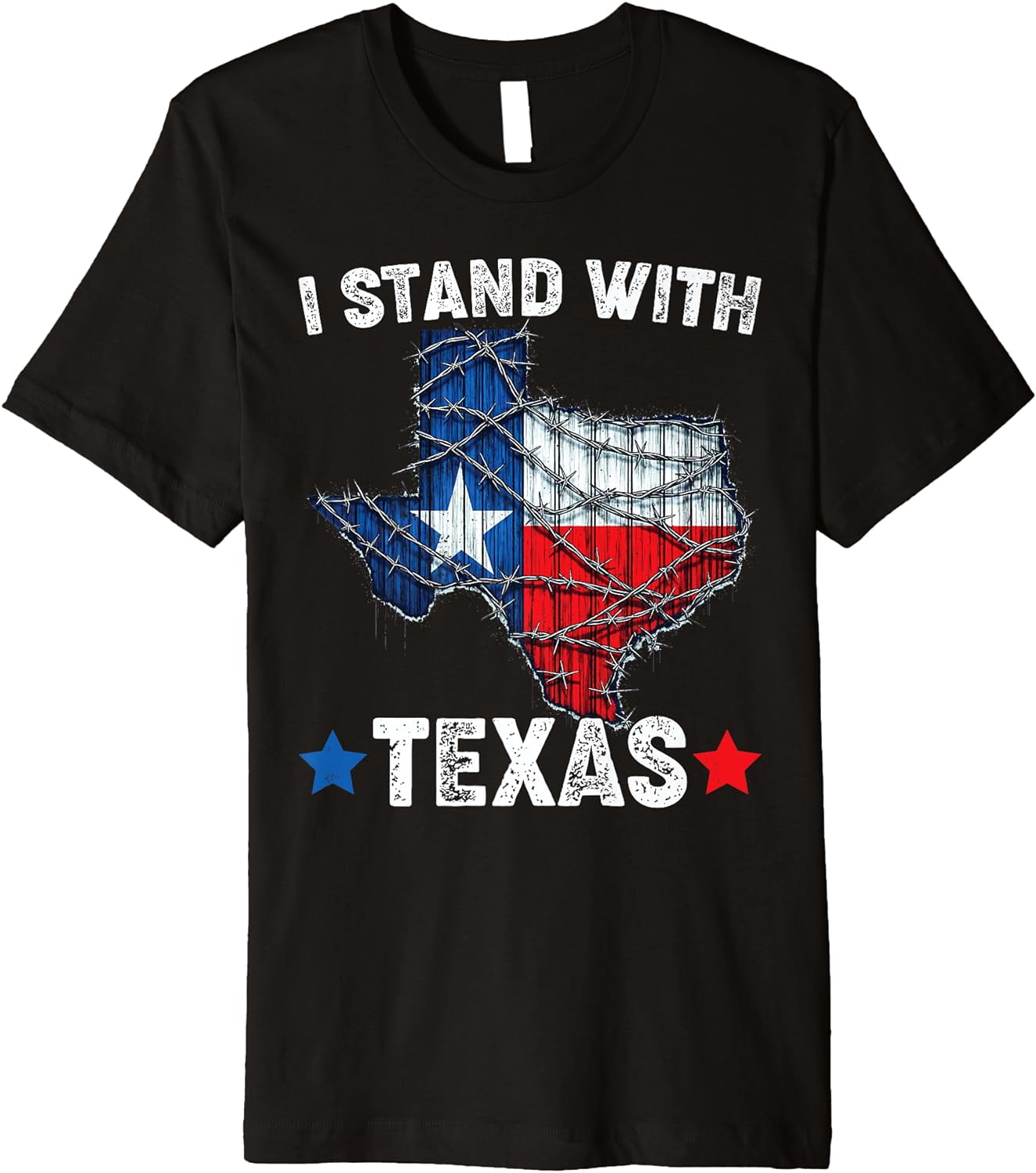 Flag USA State of Texas I Stand With Texas Premium T-Shirt - Walmart.com
