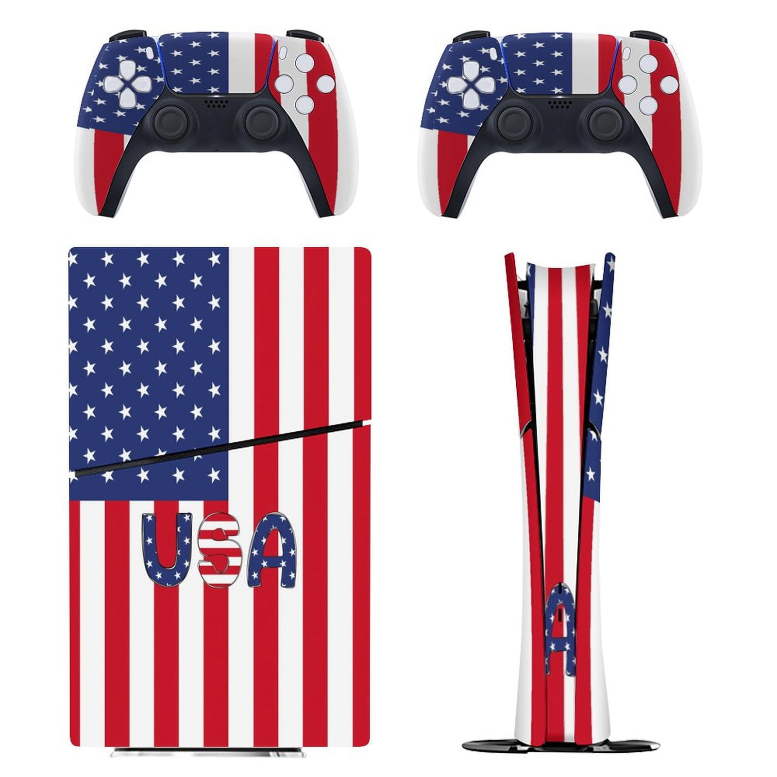 Flag, Vertical, USA PS5/PS5 Slim Digital Disc Skin Sticker For Console ...