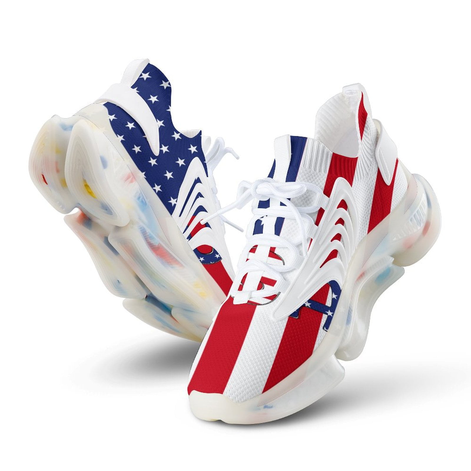Flag, Vertical, USA Walking Shoes for Men Woman Lightweight Tennis ...