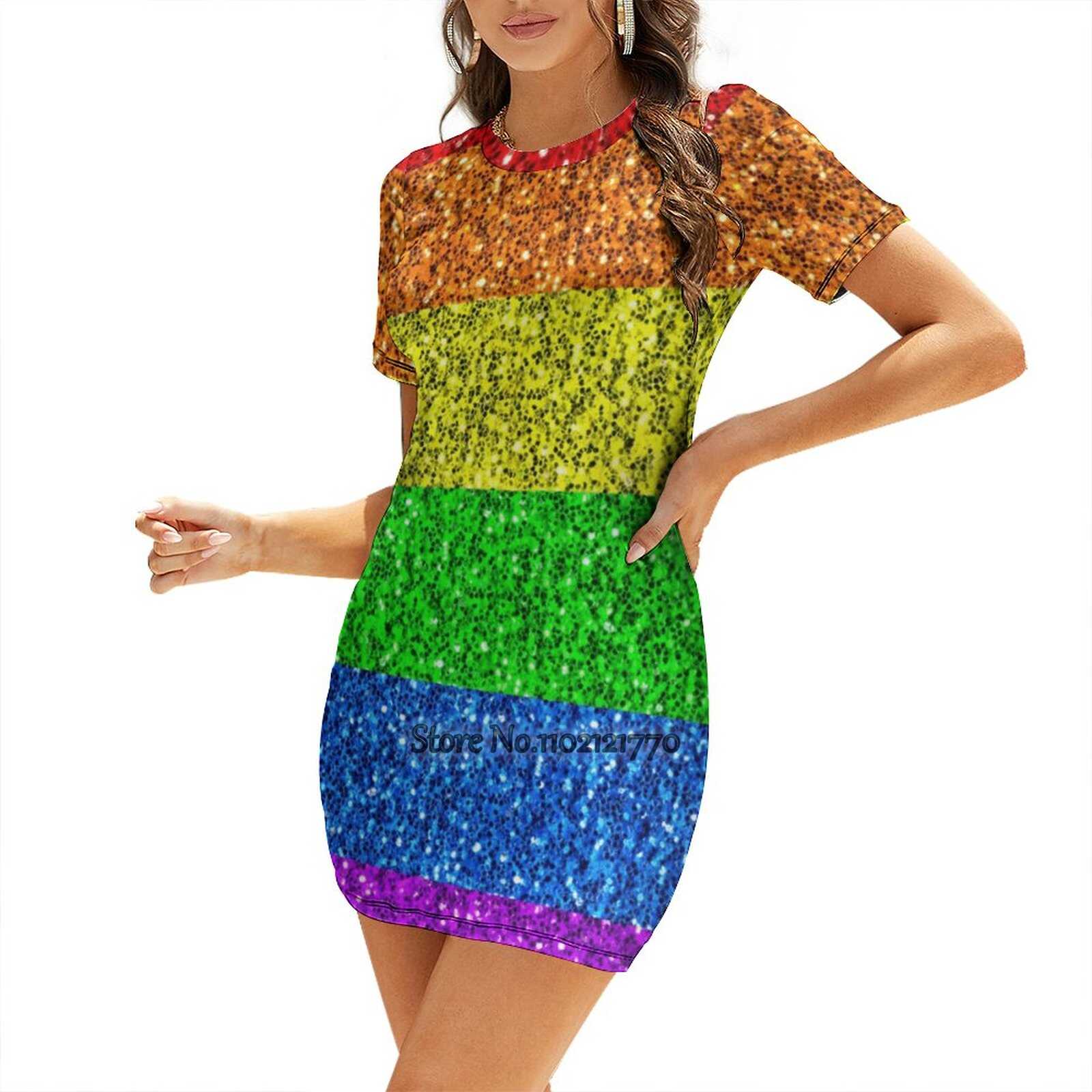 Flag Vibrant Faux Glitter Sparkles Back Lacing Backless Dress Women ...