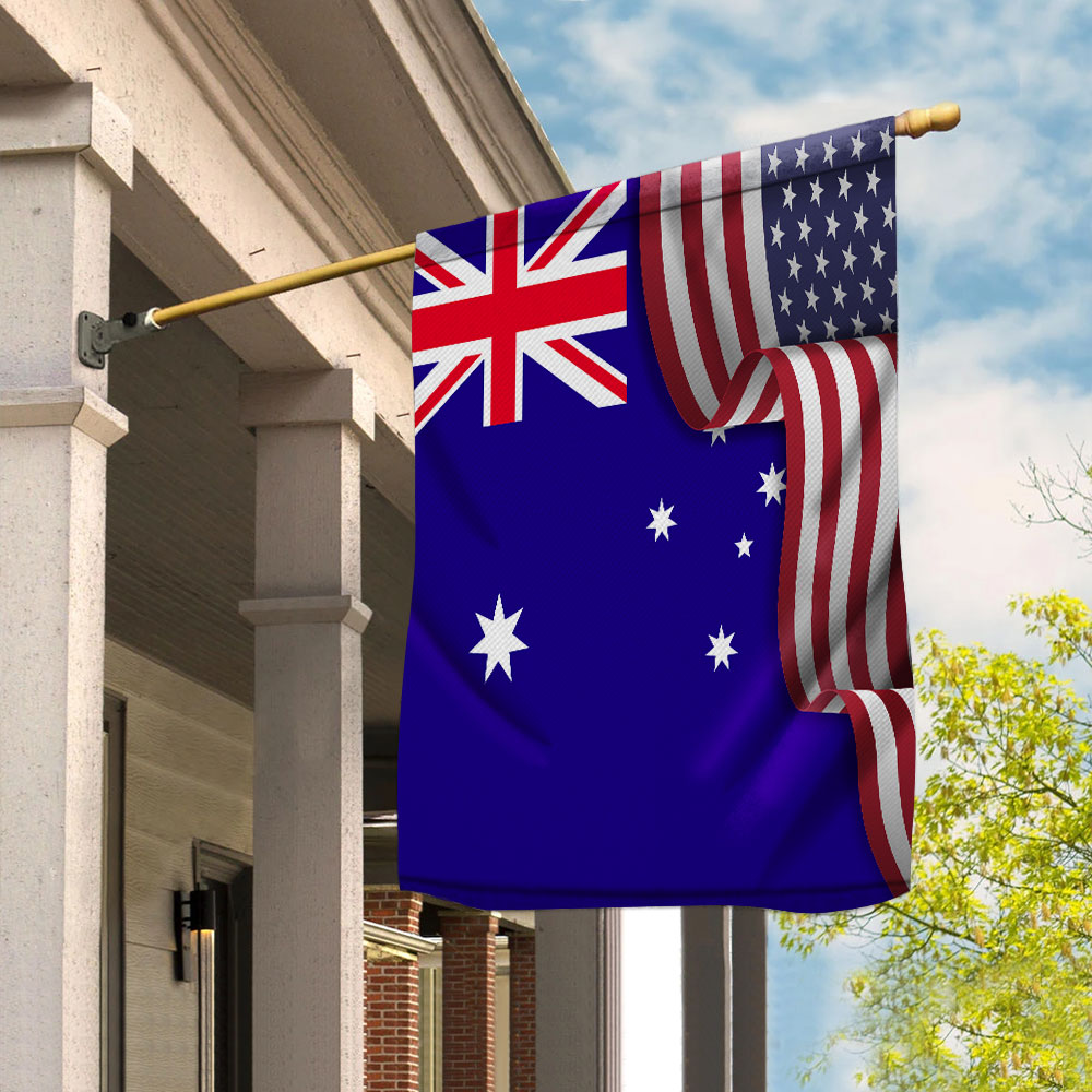 Flag Waving American Flag Australian Australia U.S.A Friendship ...