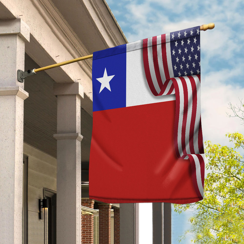 Flag Waving American Flag Chilean Chile U.S.A Friendship Patriotic ...
