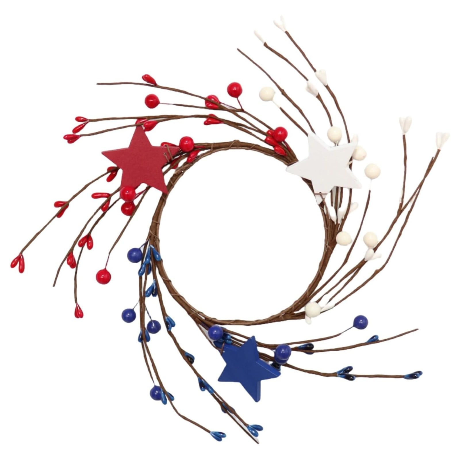 Flag Wreath Patriotic Ring Wreath Star Accents Red White Blue Front ...
