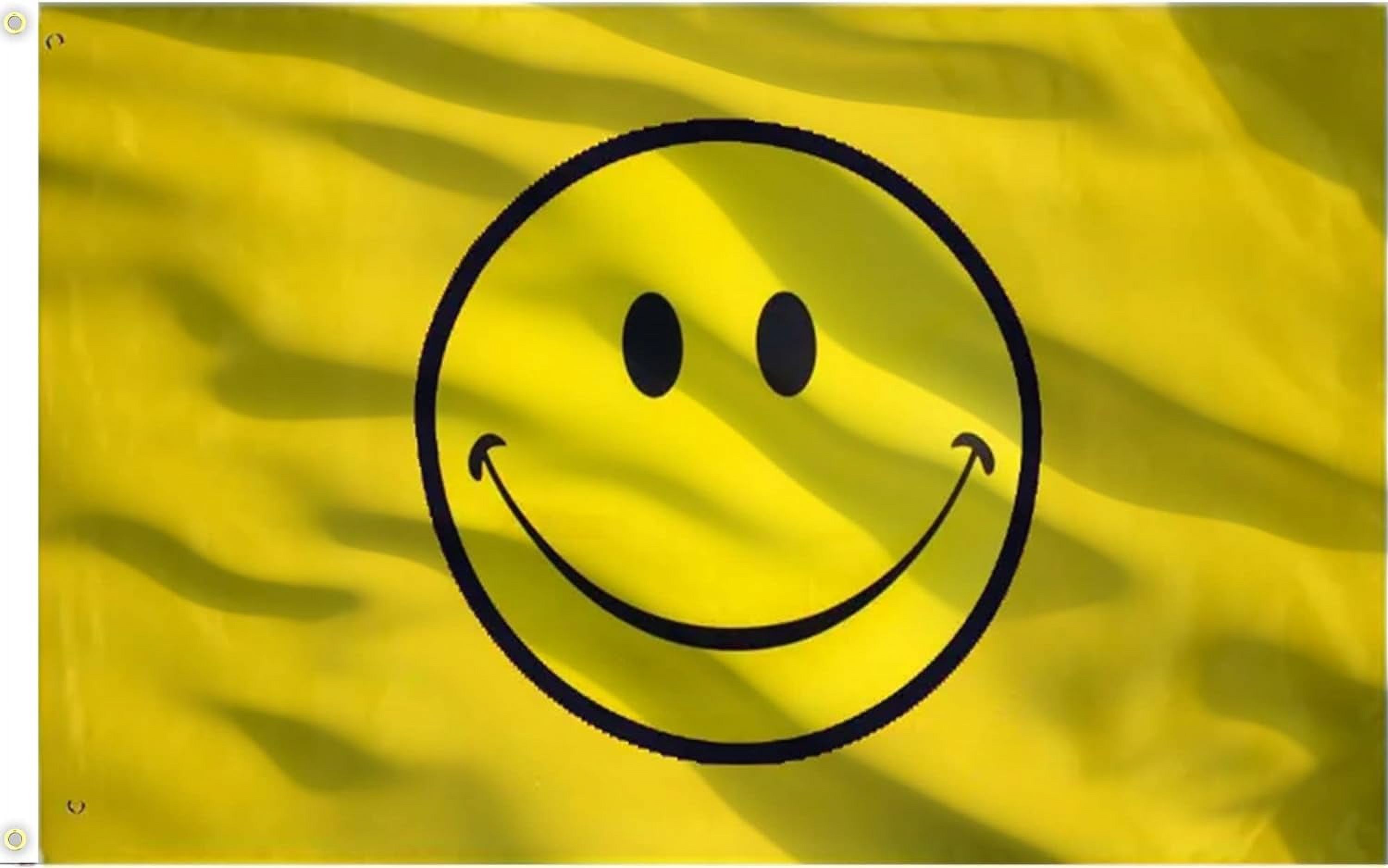 Flag - Yellow Smiling Happy Face/ Brass Grommets - Walmart.com