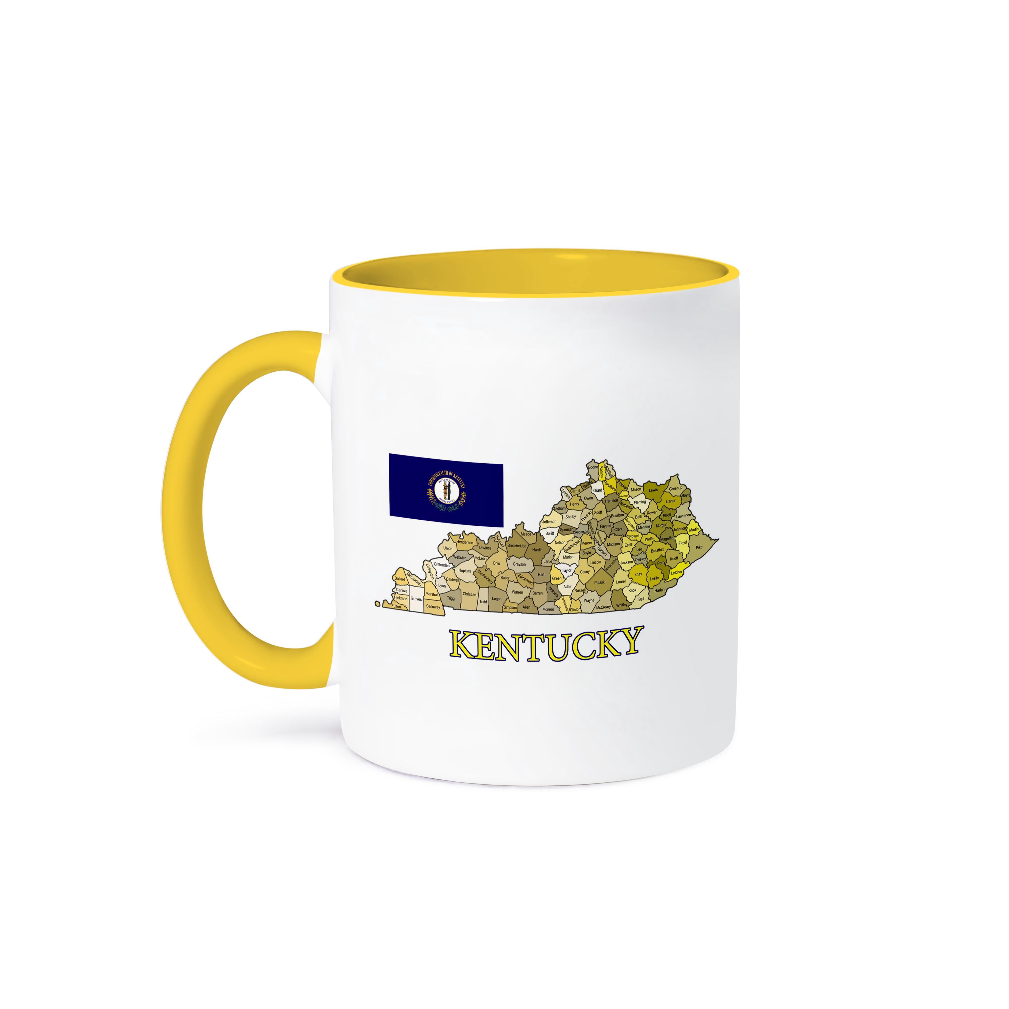 3dRose, Flag And Map Of Kentucky Showing All Counties In Multicolor ...