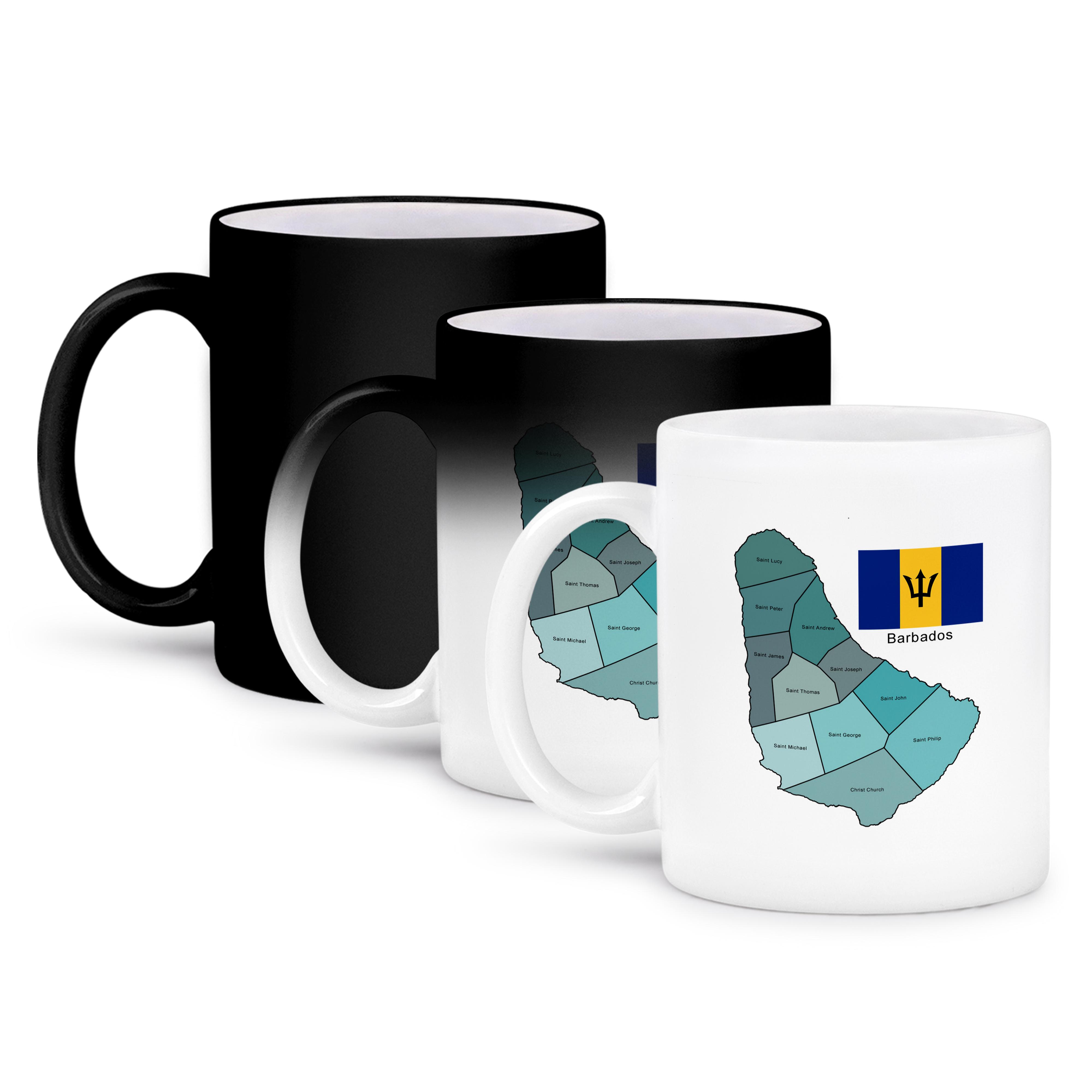 3dRose, Flag and map of Barbados with map colored and all ...