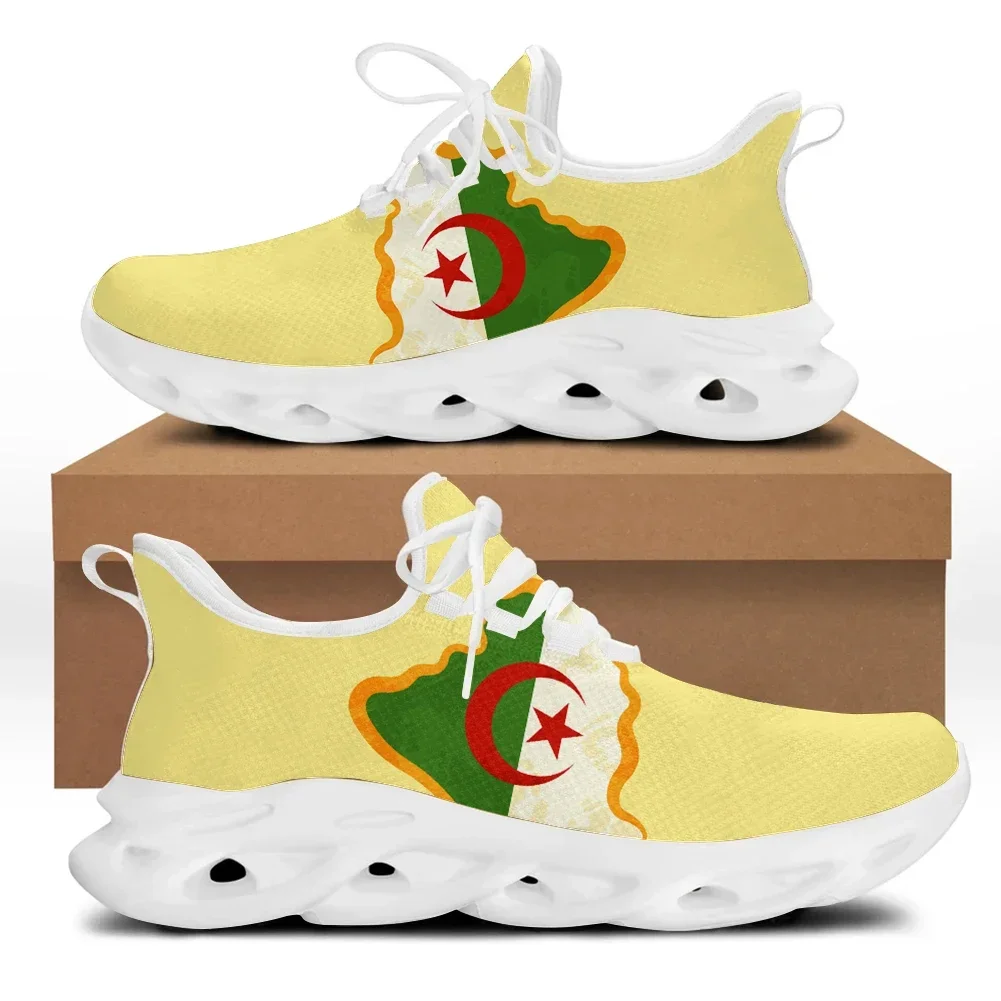 Flag of Algeria Design Flat Casual Women Shoes Lace Up Fashion Sneakers ...